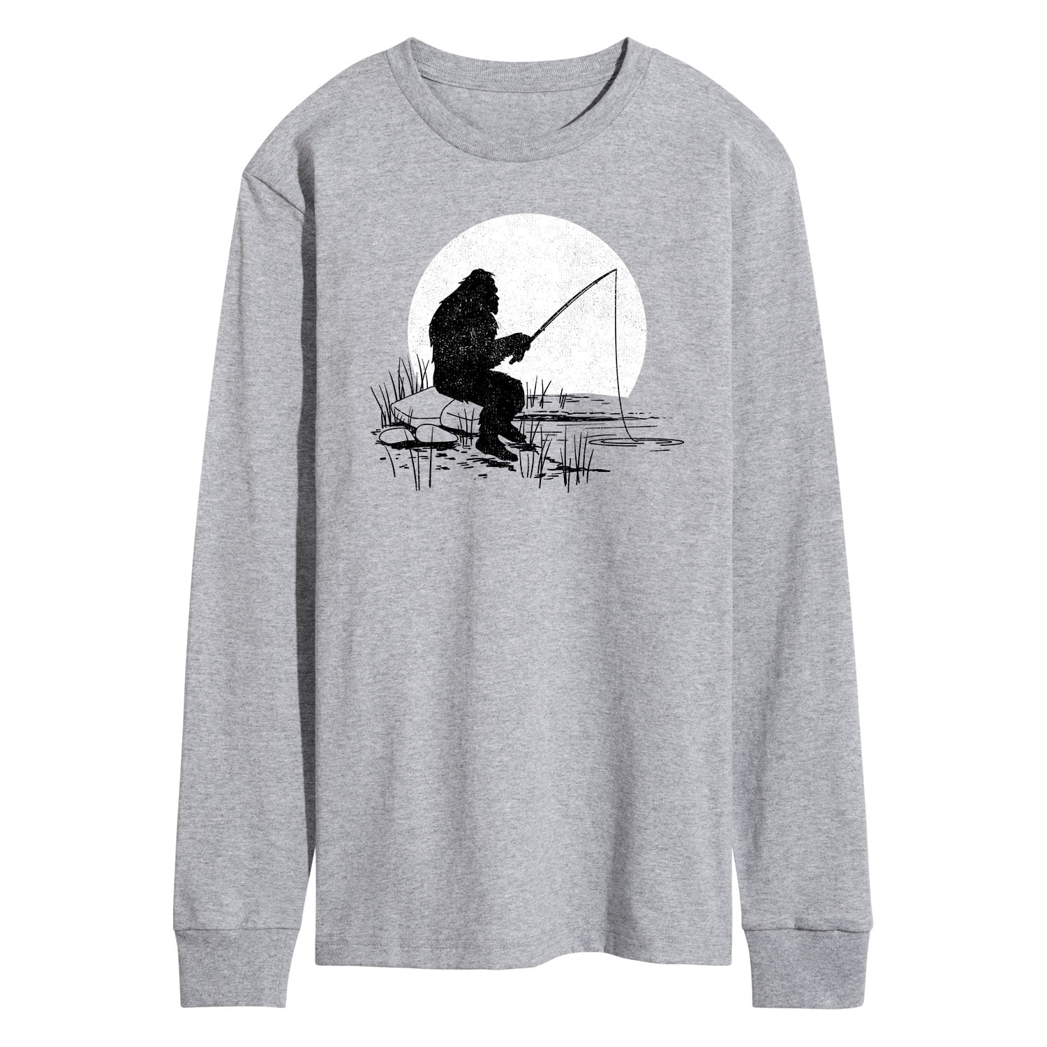 Instant Message - Sasquatch Fishing - Men's Long Sleeve Graphic T-Shirt ...
