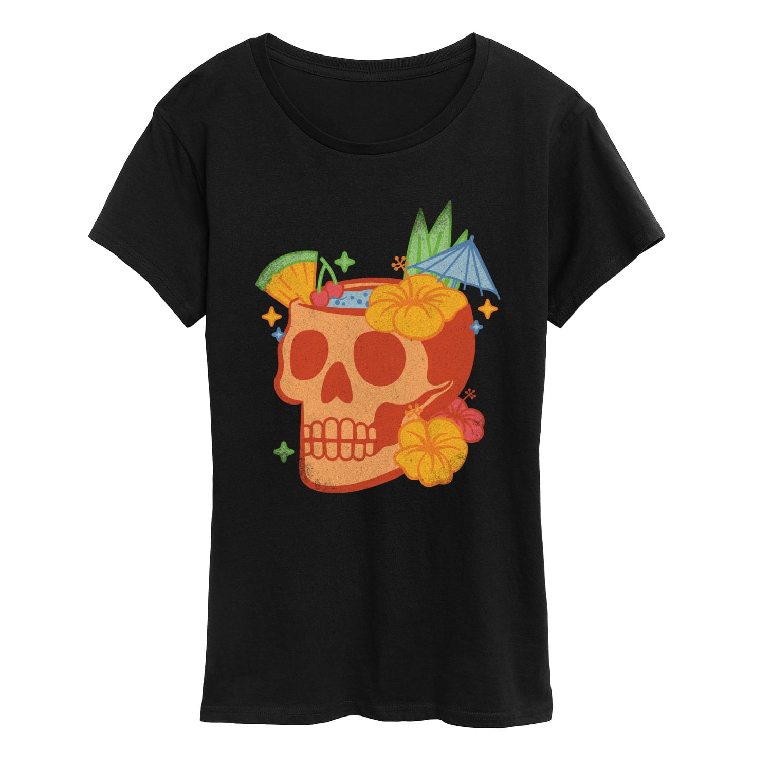 Instant Message - Skull Tropical Drink - Women's Short Sleeve Graphic T ...