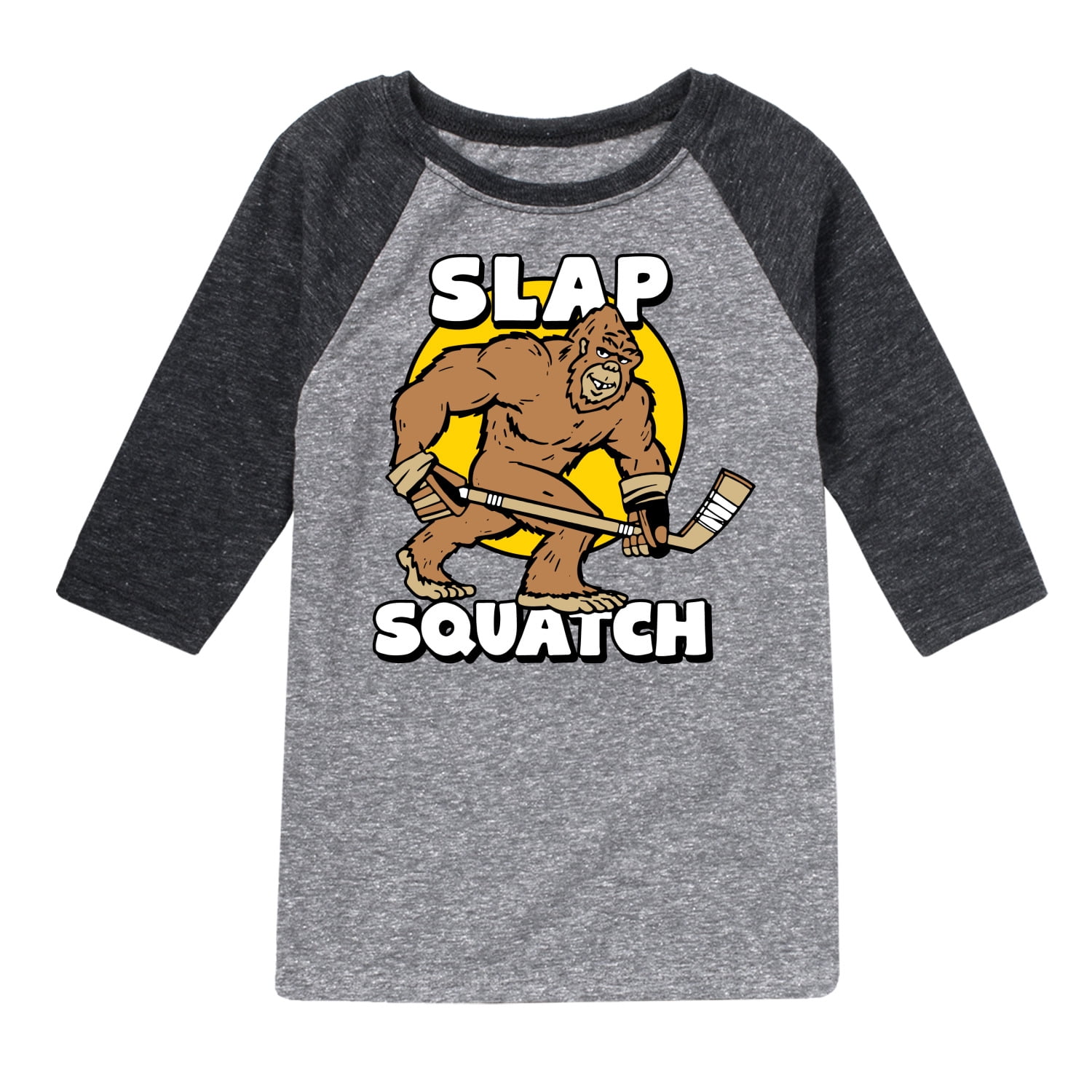 Instant Message - Slap Squatch Hockey - Youth Boys Raglan T-Shirt ...