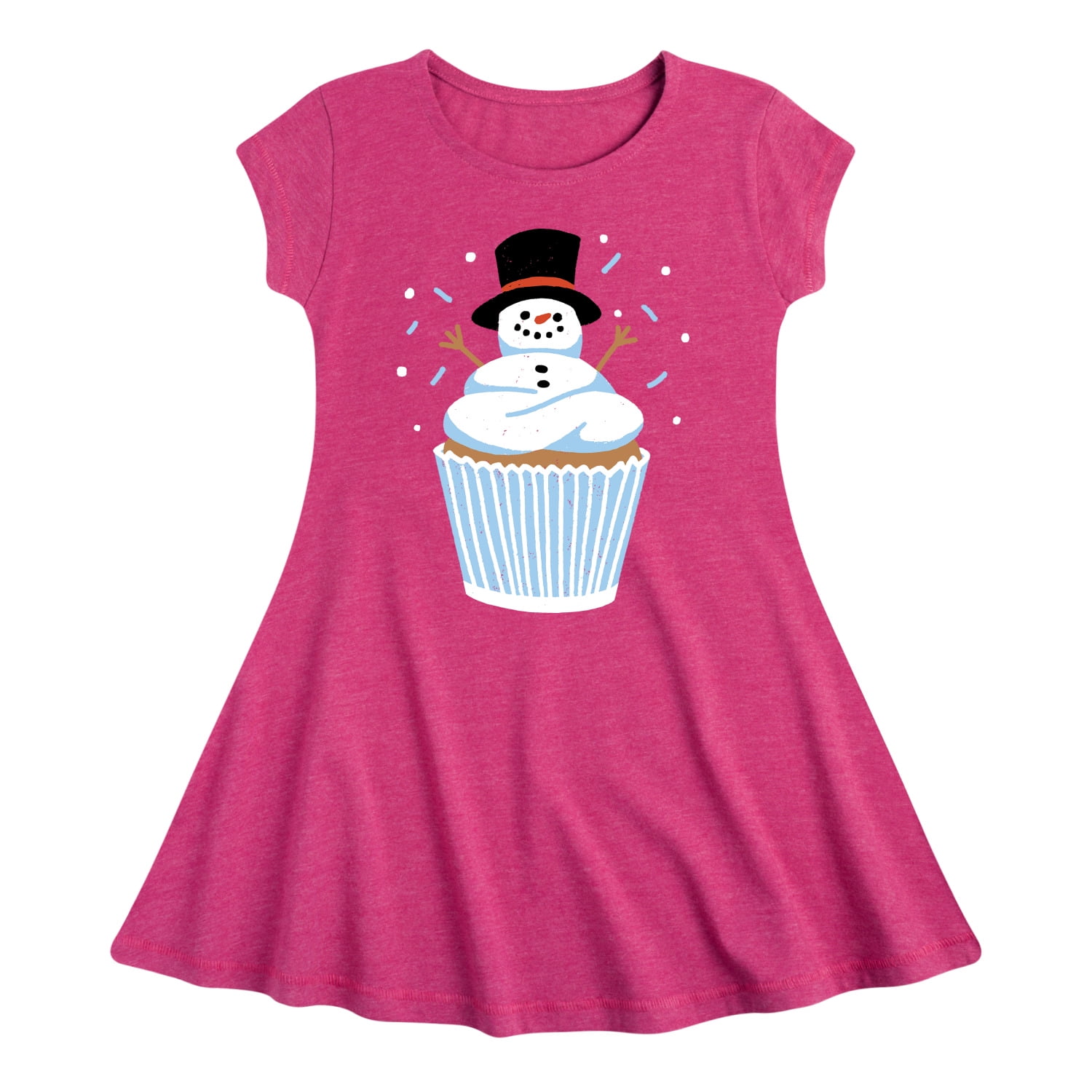 Instant Message - Snowman Cupcake - Toddler & Youth Girls Fit & Flare ...