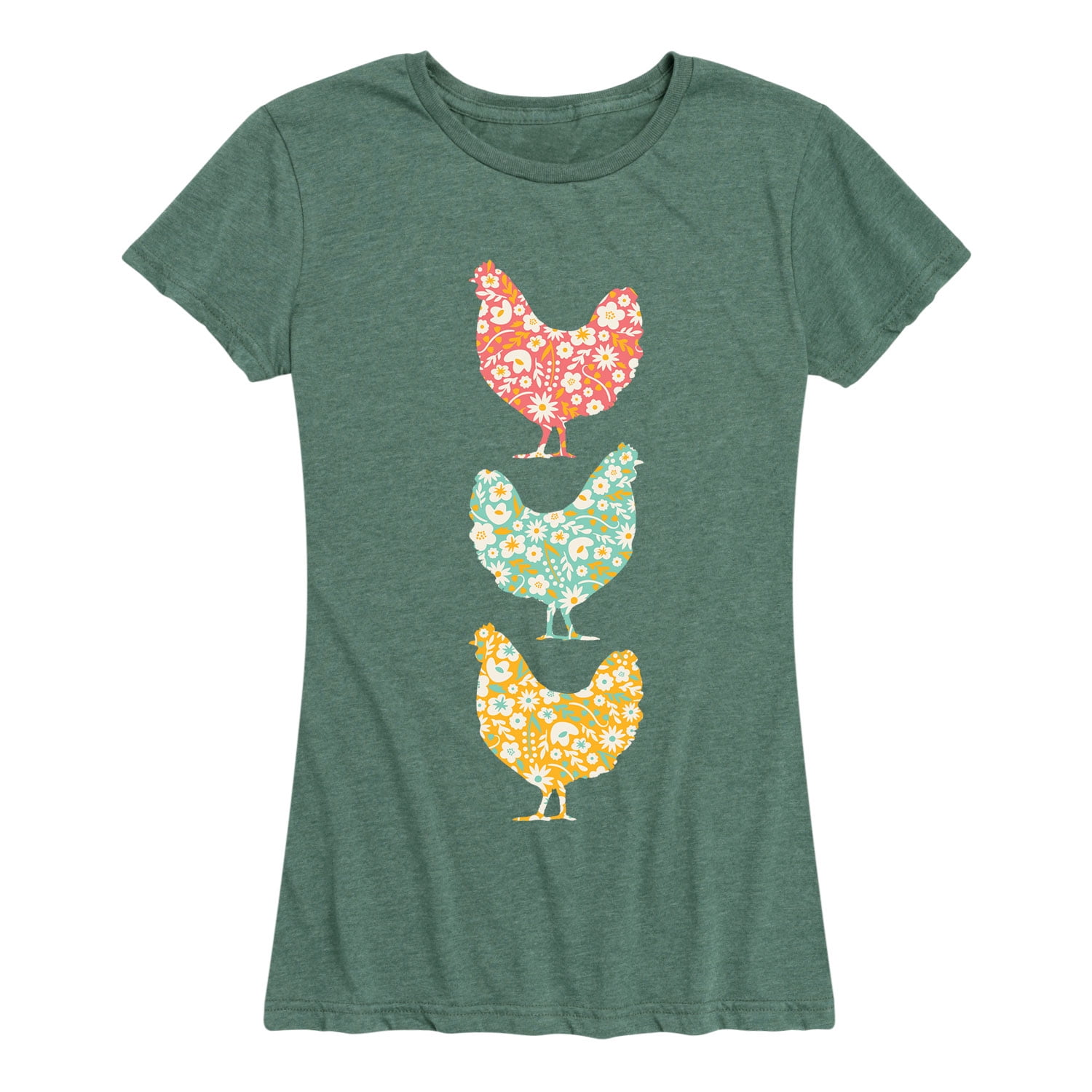Instant Message - Stacked Patterned Chickens - Women's Short Sleeve ...