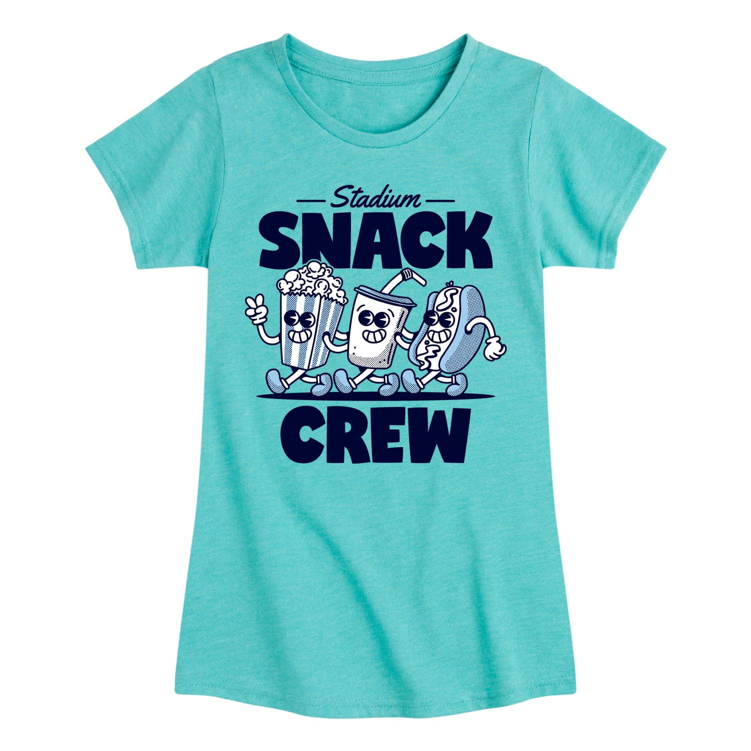 Instant Message Stadium Snack Crew Girls Fitted Short Sleeve Tee