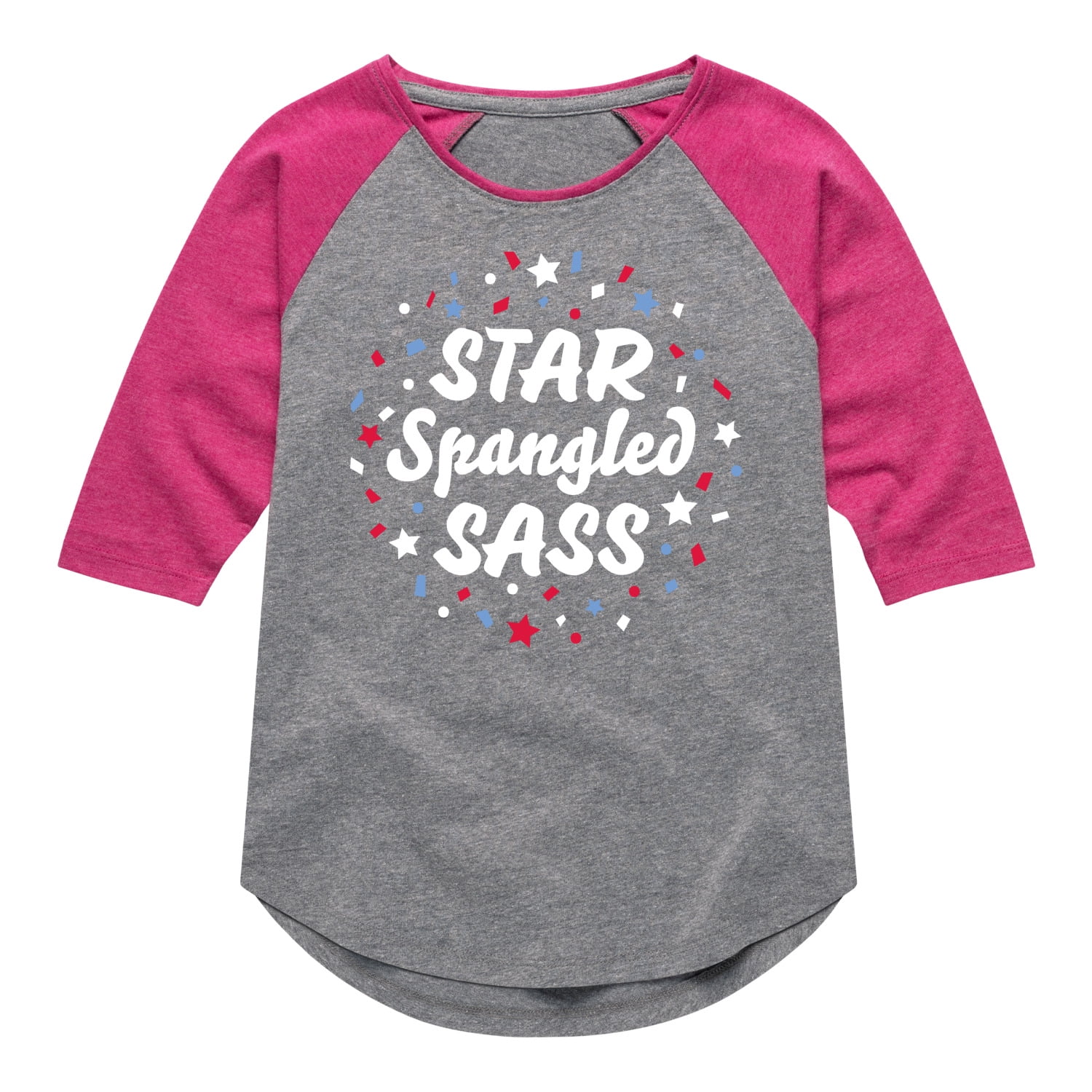 Instant Message - Star Spangled Sass - Toddler & Youth Girls Raglan ...