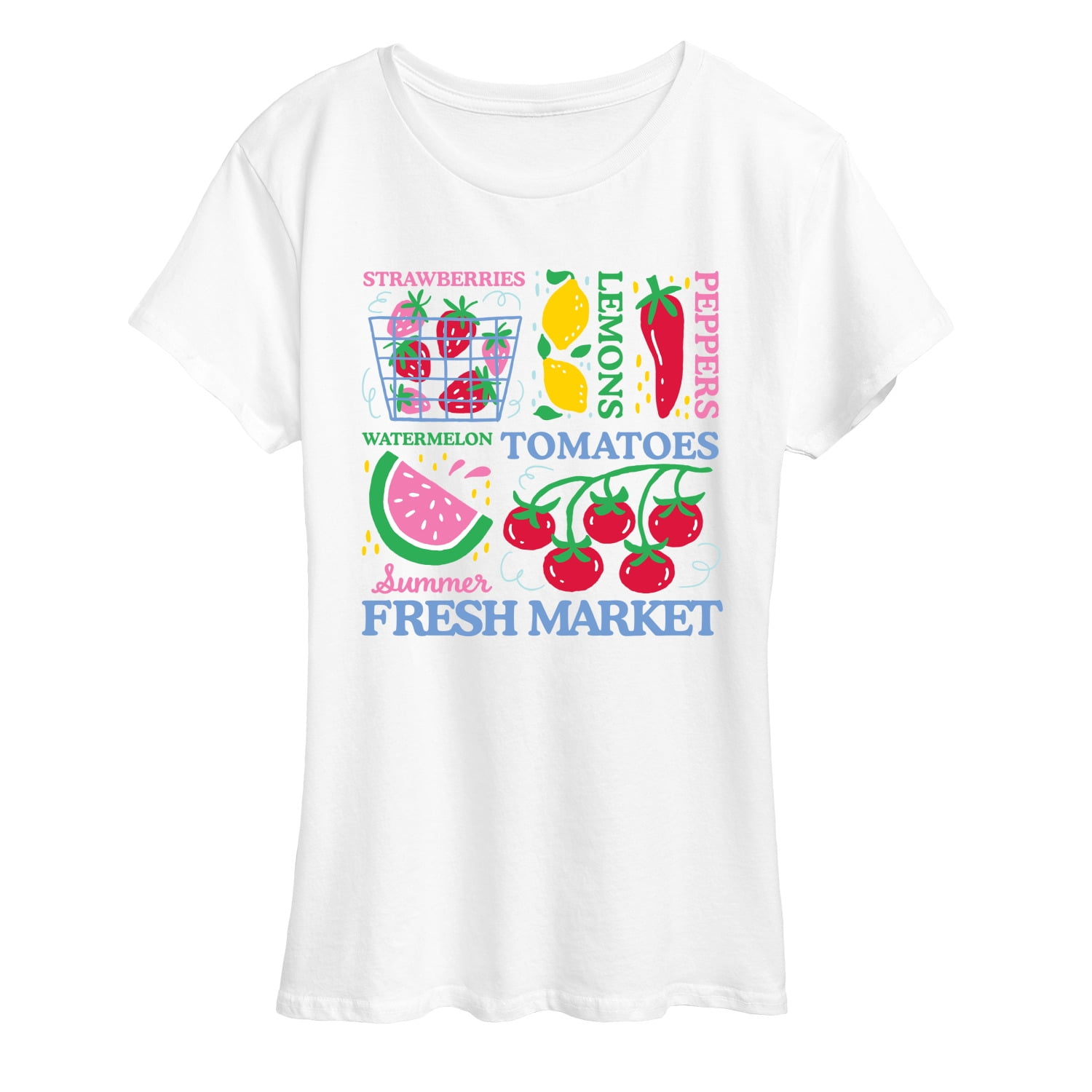 Instant Message - Summer Fresh Market - Women's Short Sleeve Graphic T ...