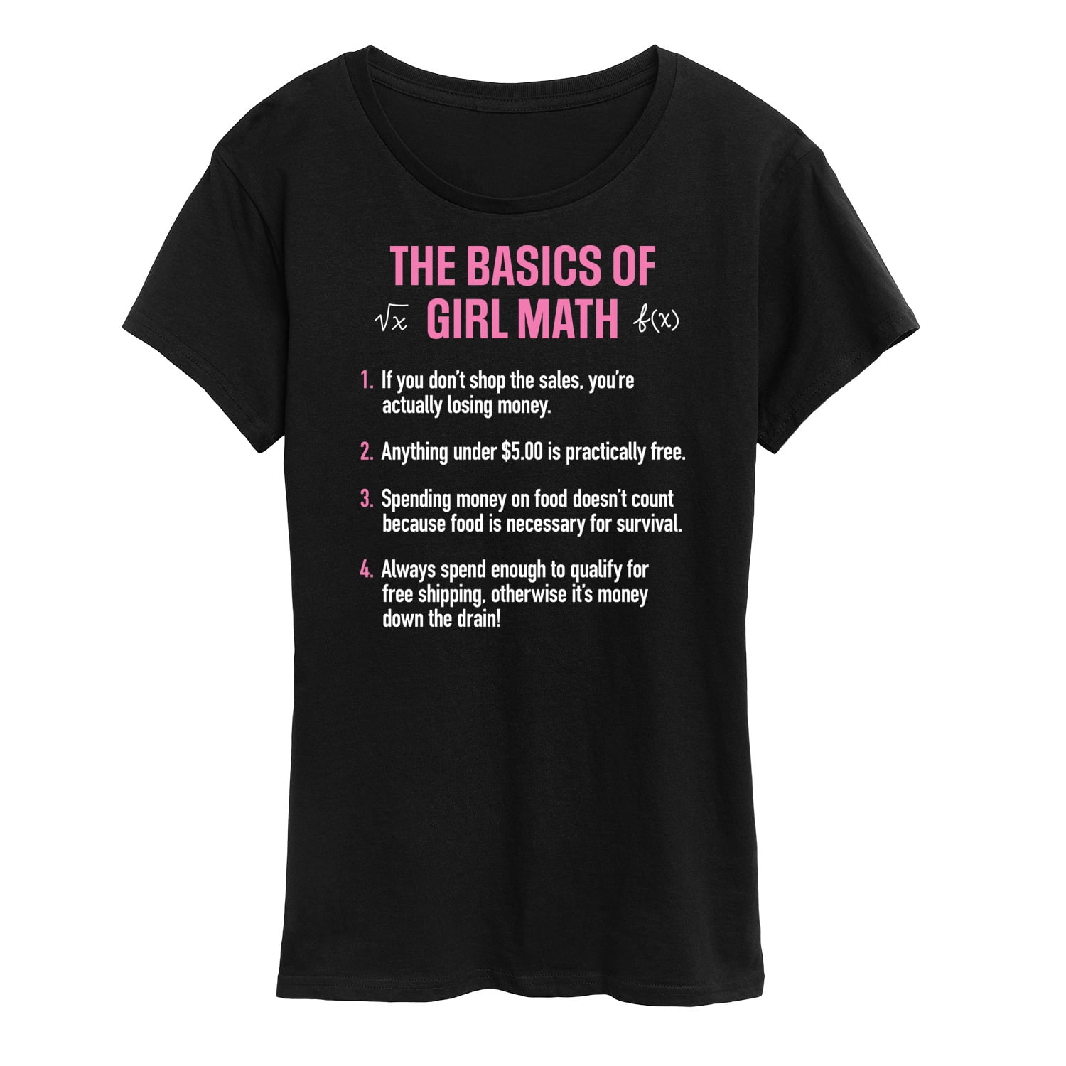 Instant Message - The Basics Of Girl Math - Women's Short Sleeve ...