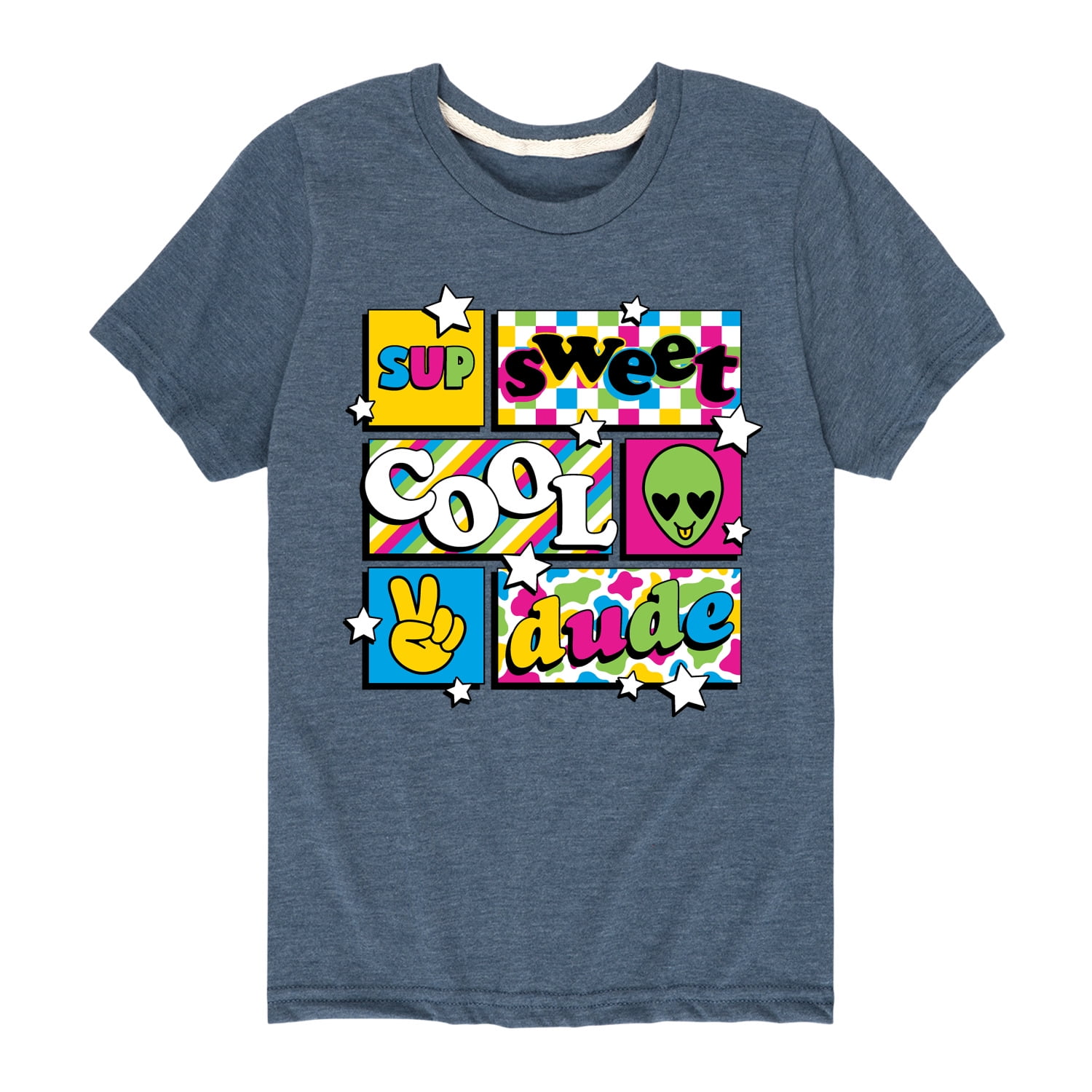 Instant Message - Throwback Pattern Grid - Toddler & Youth Short Sleeve ...