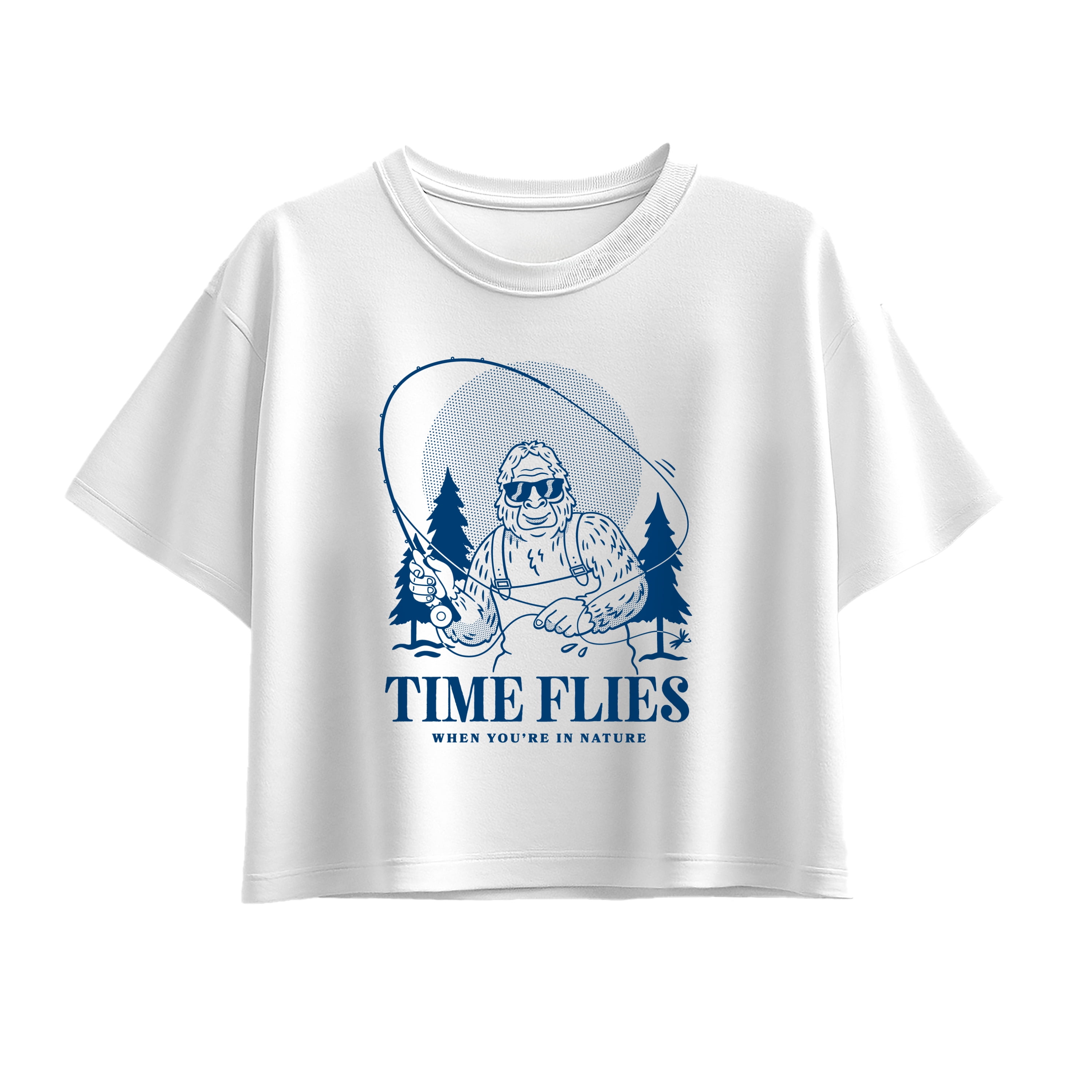 Instant Message - Time Flies Sasquatch - Youth Girl Short Sleeve Boxy ...
