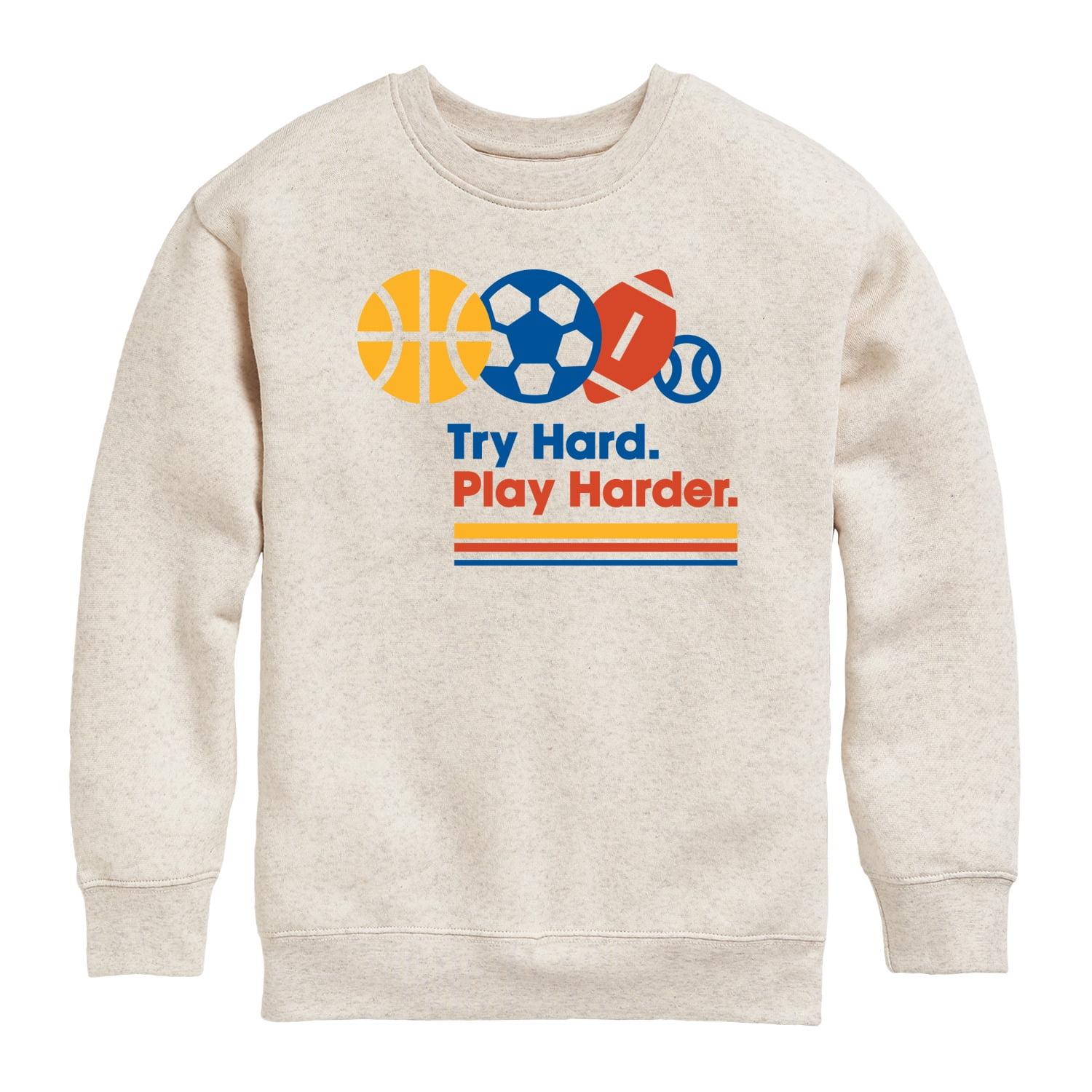 Instant Message - Try Hard Play Harder - Youth Boys Crew Fleece ...