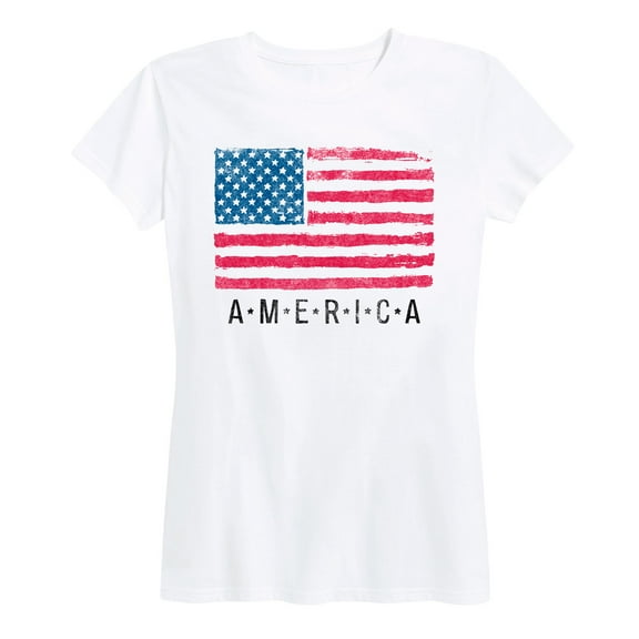 Instant Message - USA Flag Heart - Women's Short Sleeve Graphic T-Shirt ...