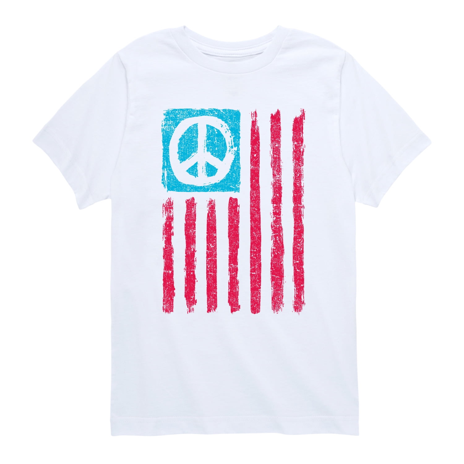 Instant Message - USA Flag Peace Sign - Youth Boys Short Sleeve Graphic ...