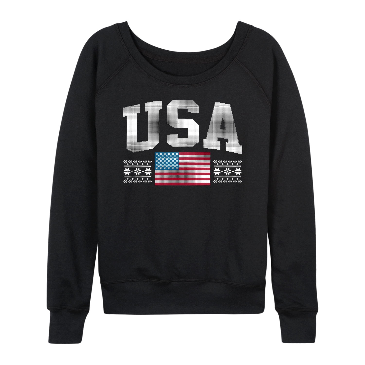 Instant Message - USA Sweater - Women's French Terry Long Sleeve ...