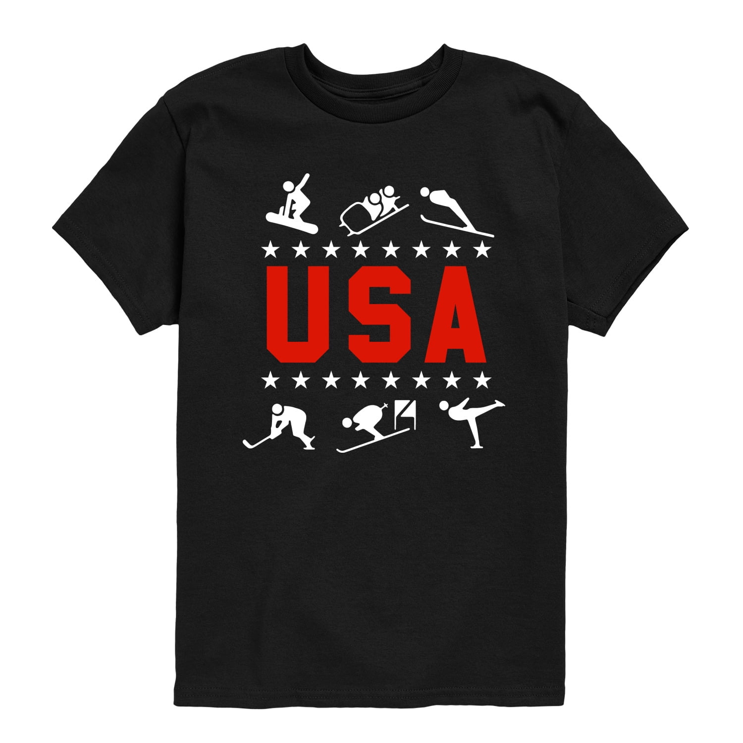 Instant Message - USA Winter Sport Icons - Youth Boys Short Sleeve ...