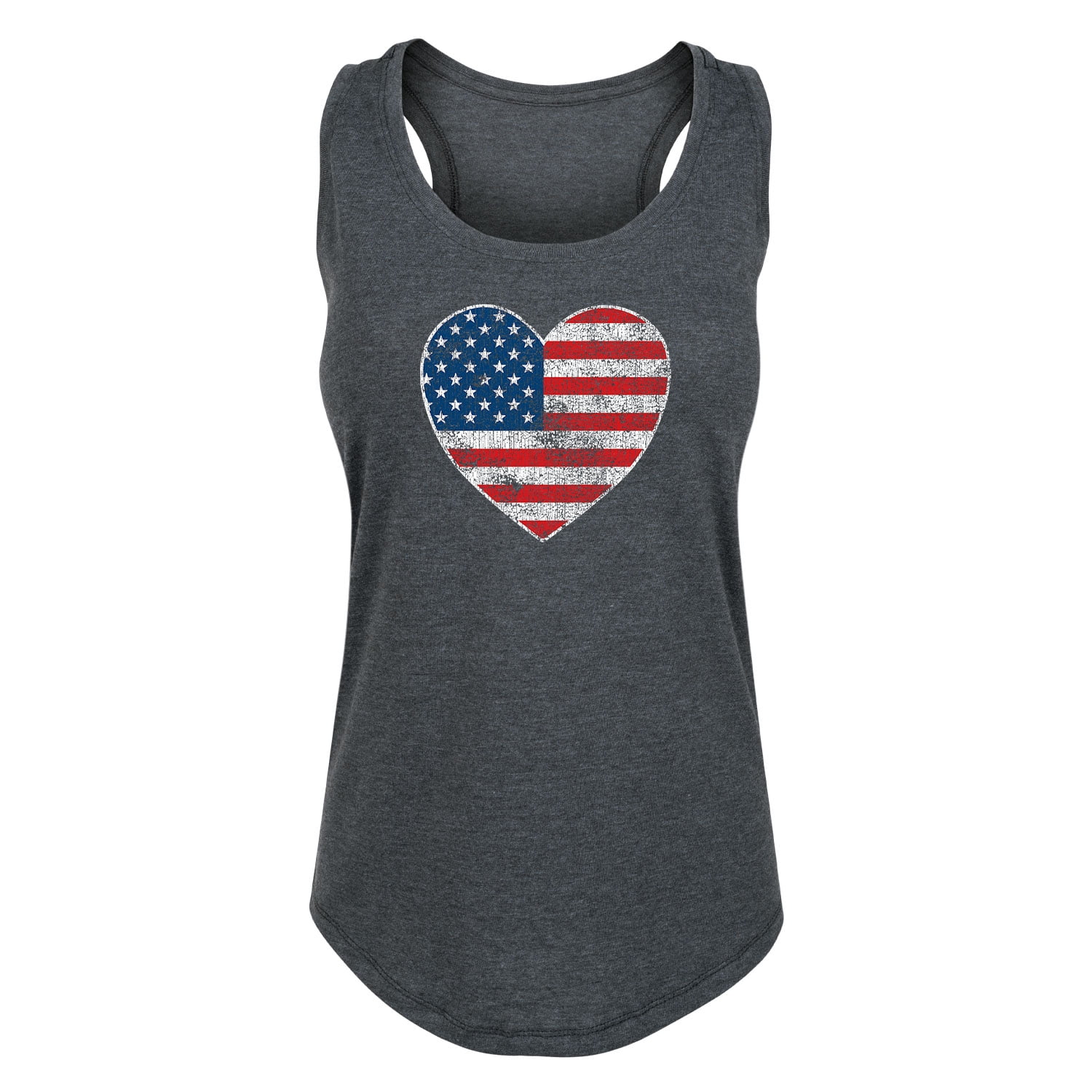 Instant Message - Usa Flag Heart -Women's Racerback Tank - Walmart.com