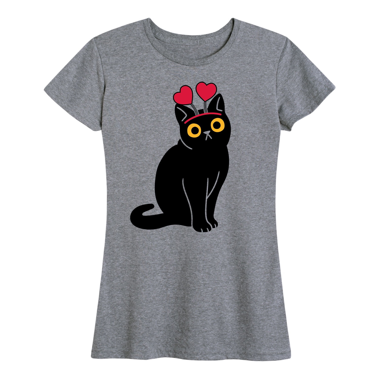 Instant Message - Valentine's Day Heart Headband Cat - Women's Short ...