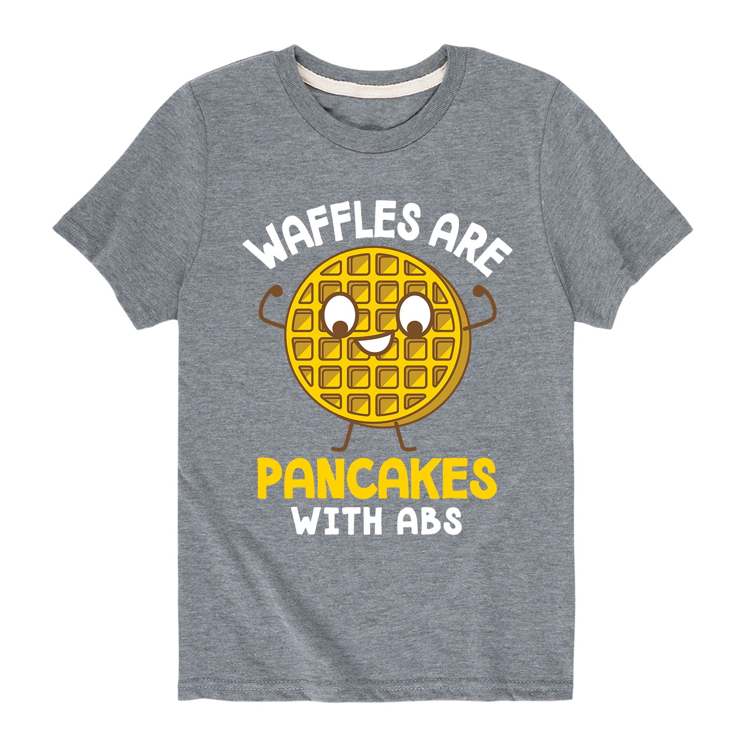 Instant Message - Waffles Pancakes With Abs - Youth Short Sleeve Tee ...