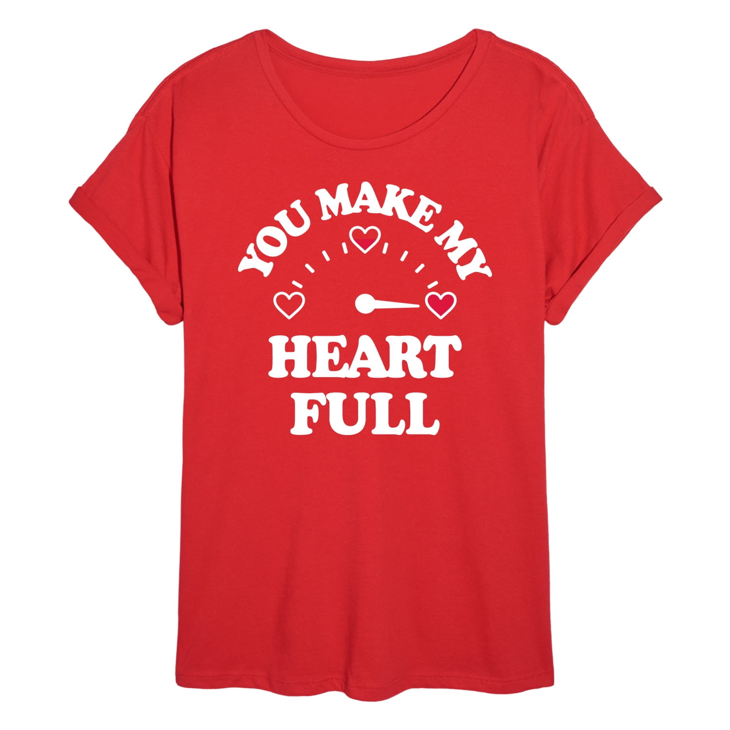 Instant Message - You Make My Heart Full - Juniors Oversized Graphic T ...