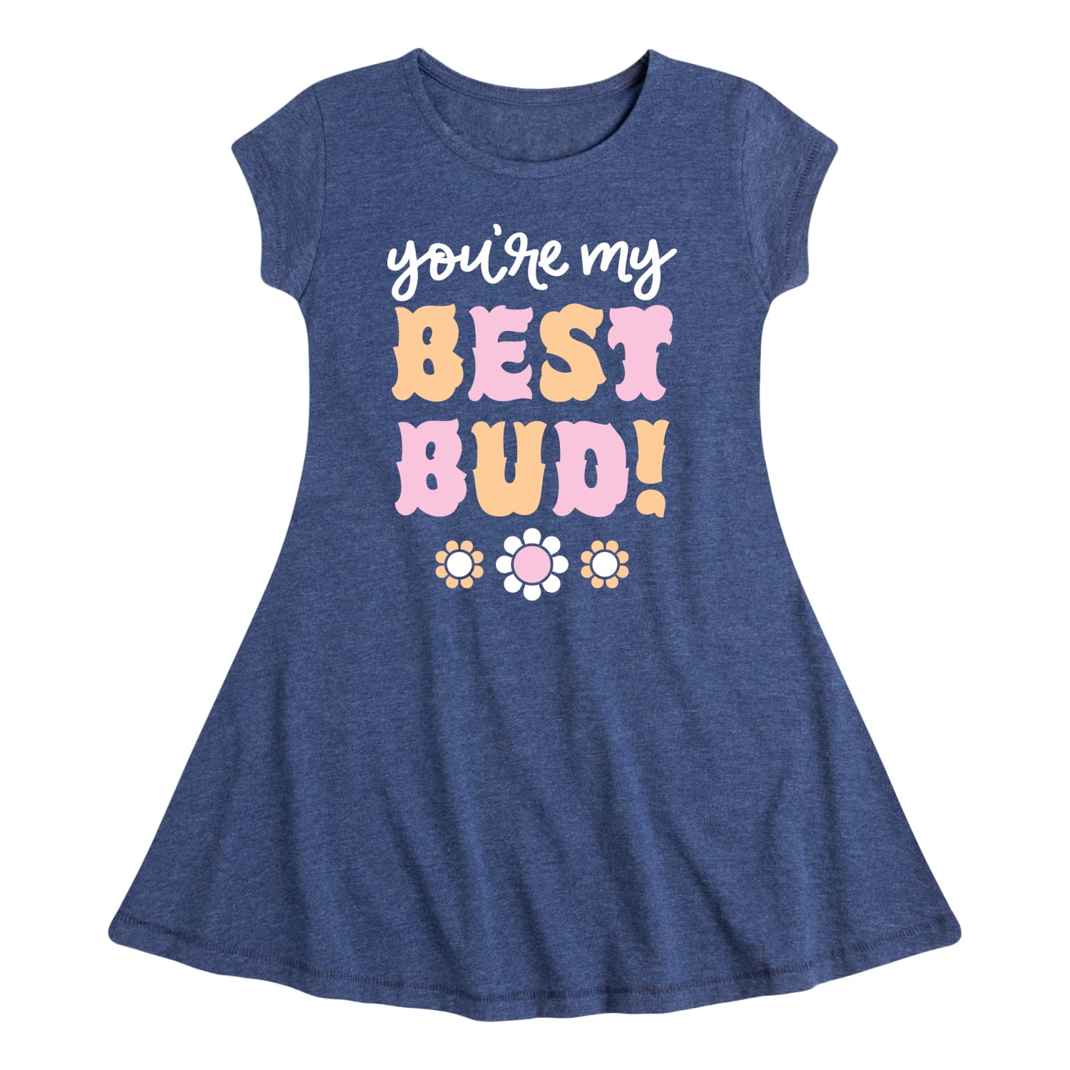 Instant Message - You're My Best Bud 2 - Girls Fit And Flare Cap Sleeve ...
