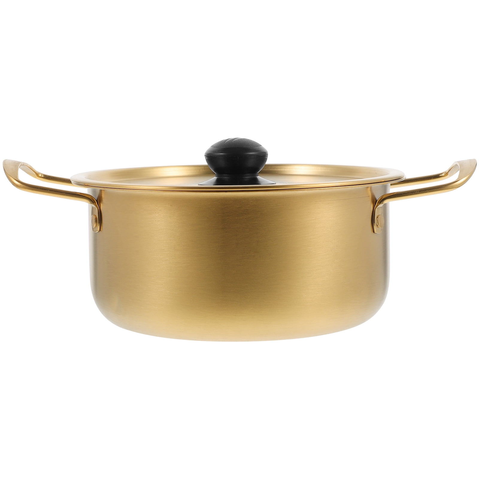 STRANDCHIC Golden Large Stainless Steel Korean Pot with Lid for Camping ...