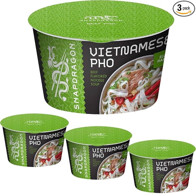 Instant Pho Noodle Bowls Bundle. Includes Three - 2.7 Oz Snapdragon ...