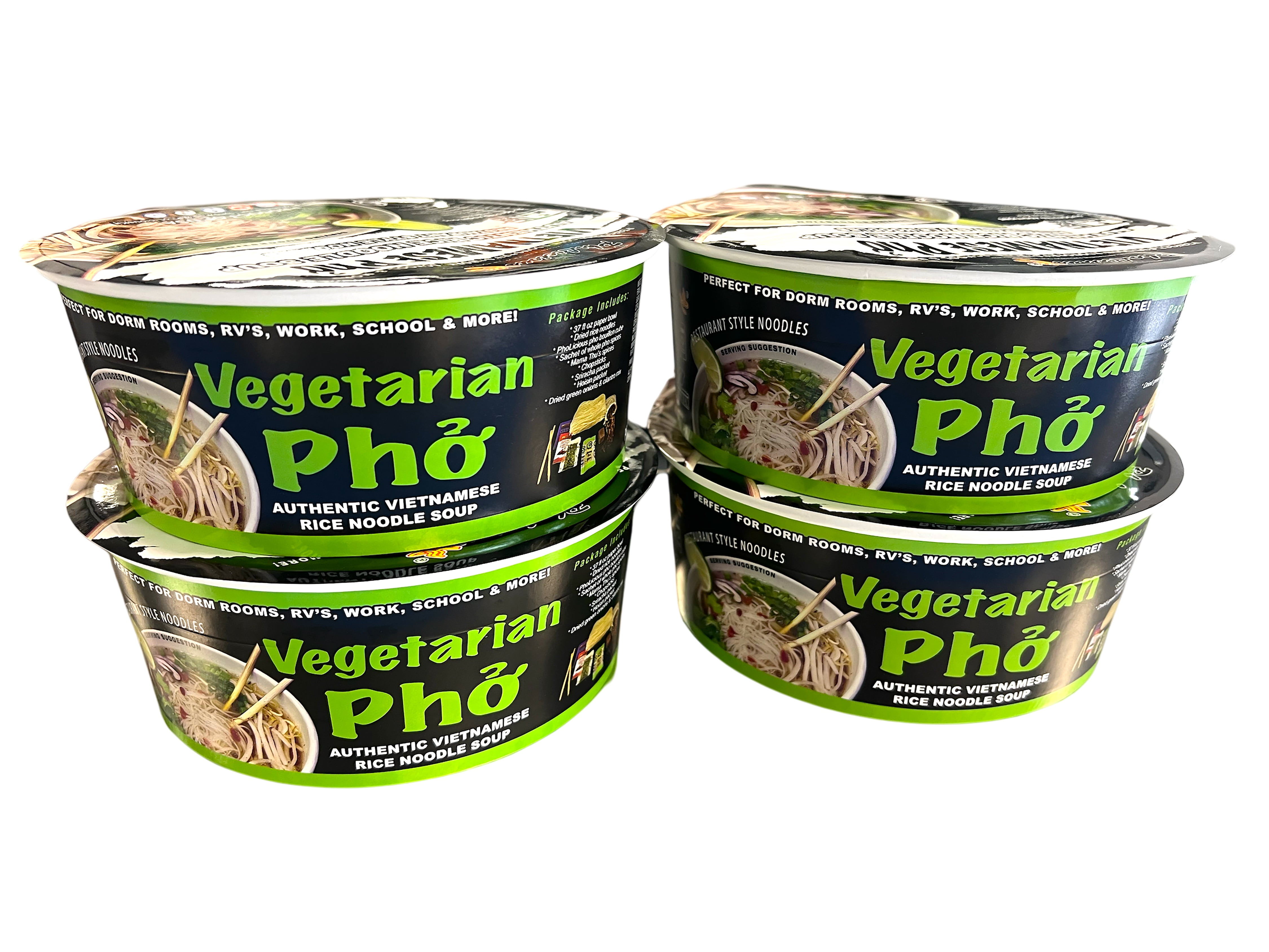 Pholicious Brand - Vegetarian Instant Pho Soup, Pack of 4 Quick and ...