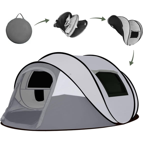 Instant Pop Up Camping Tent, 4-6 Person Tents,Automatic Set Up Tent in ...