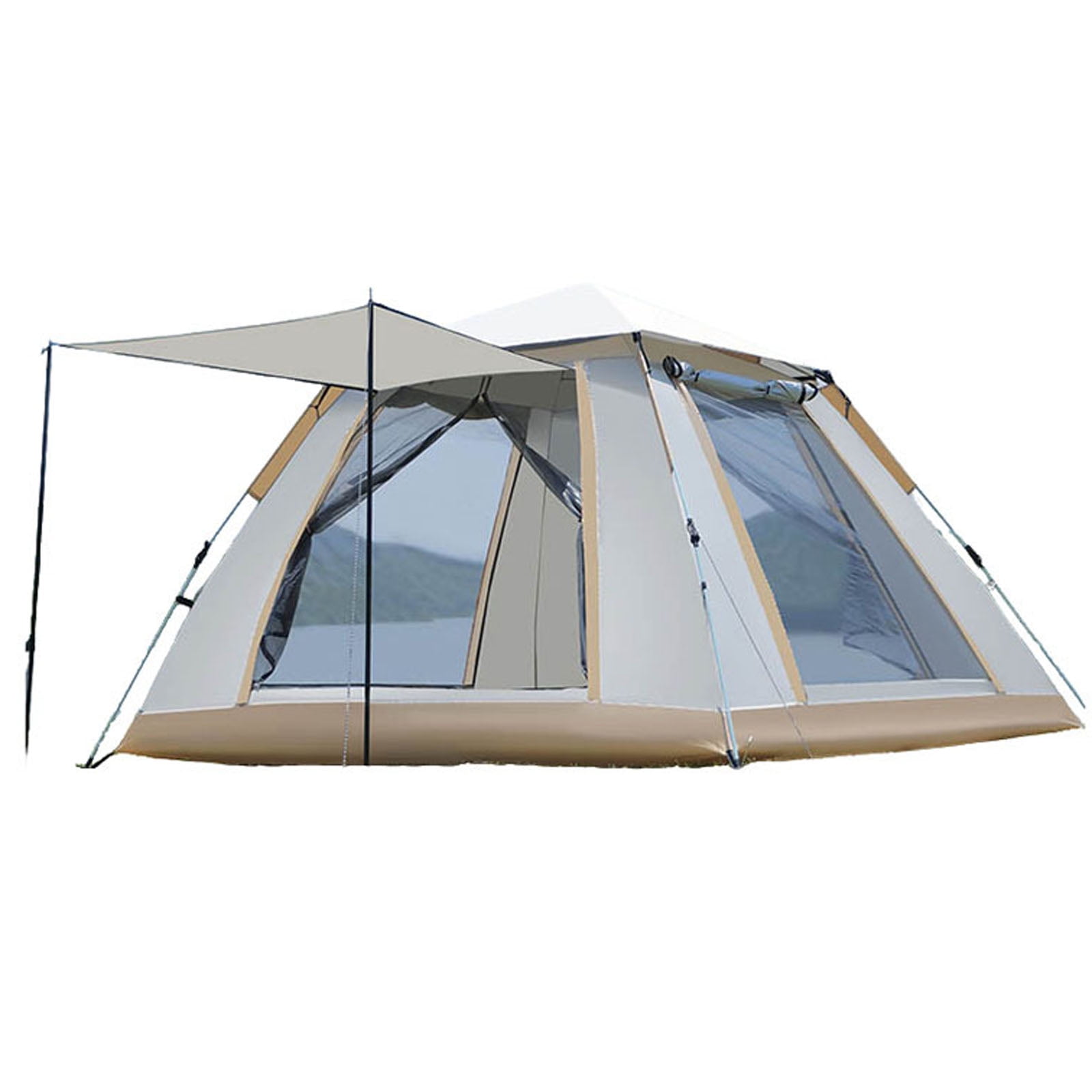 Instant Pop Up Camping Tent for 4-6 Person, 2 Mesh Windows & 2 Doors ...