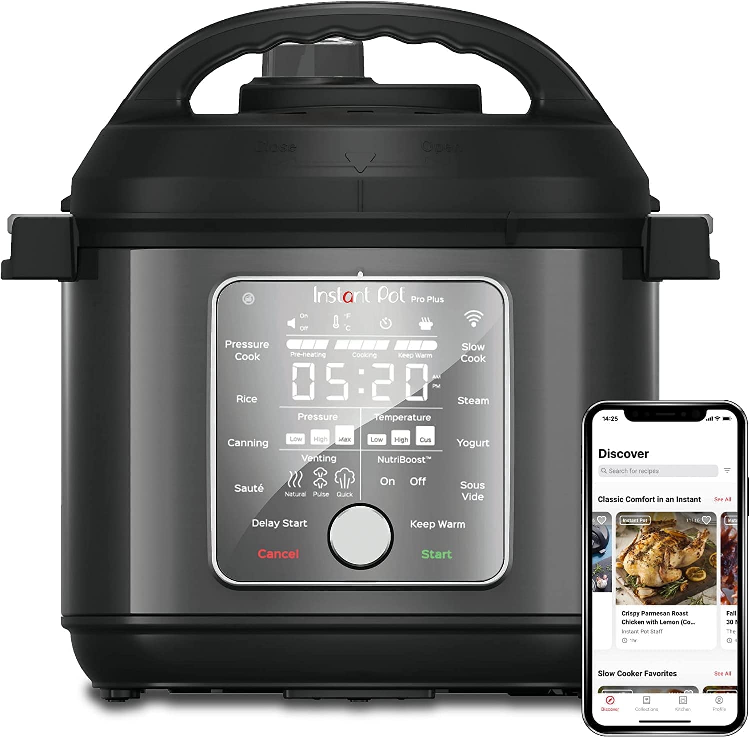 Instant Pot Pro Plus Wi-Fi Smart 10-in-1, Pressure Cooker, Slow Cooker ...