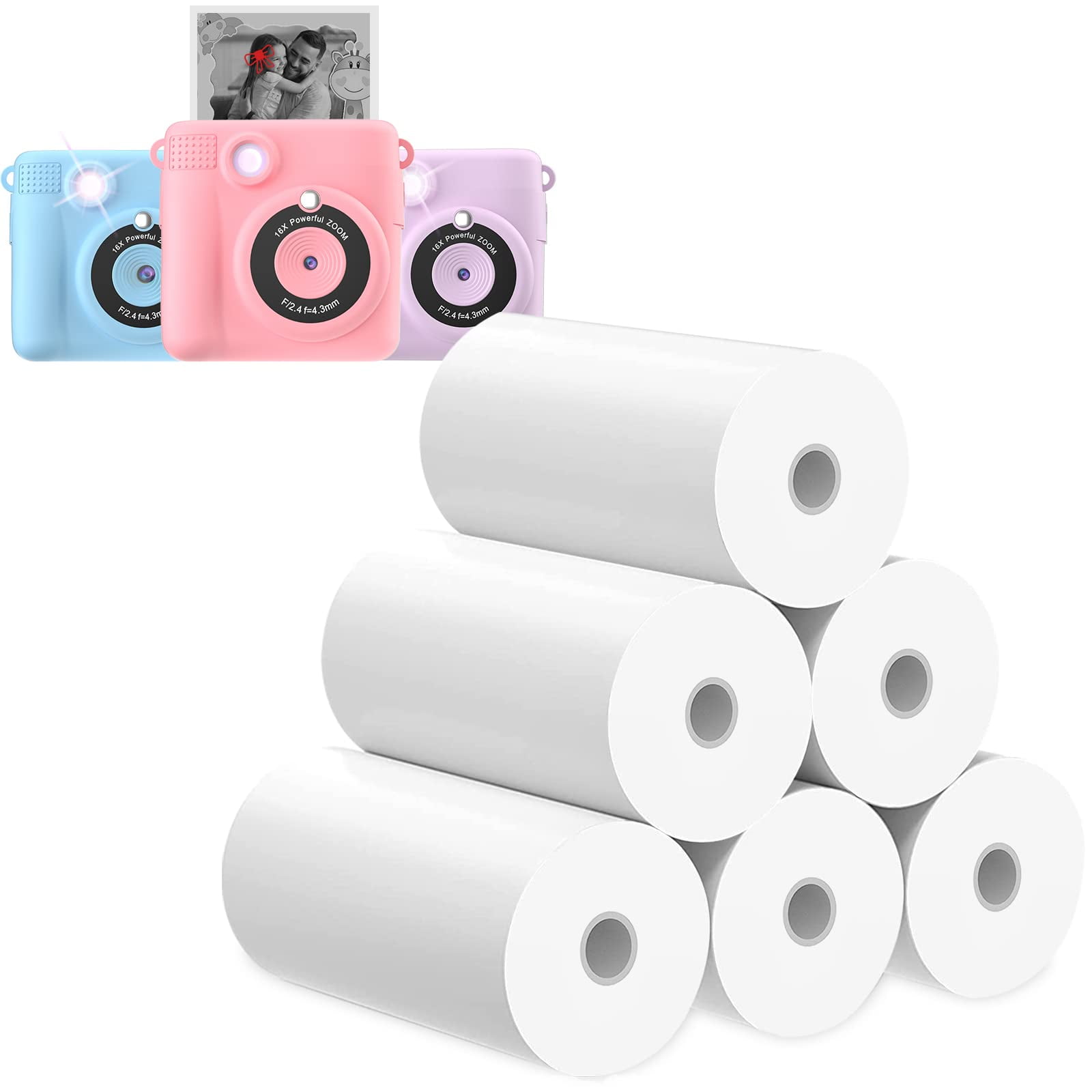 Instant Print Camera Paper, 6 Rolls of High Definition Thermal Printing ...
