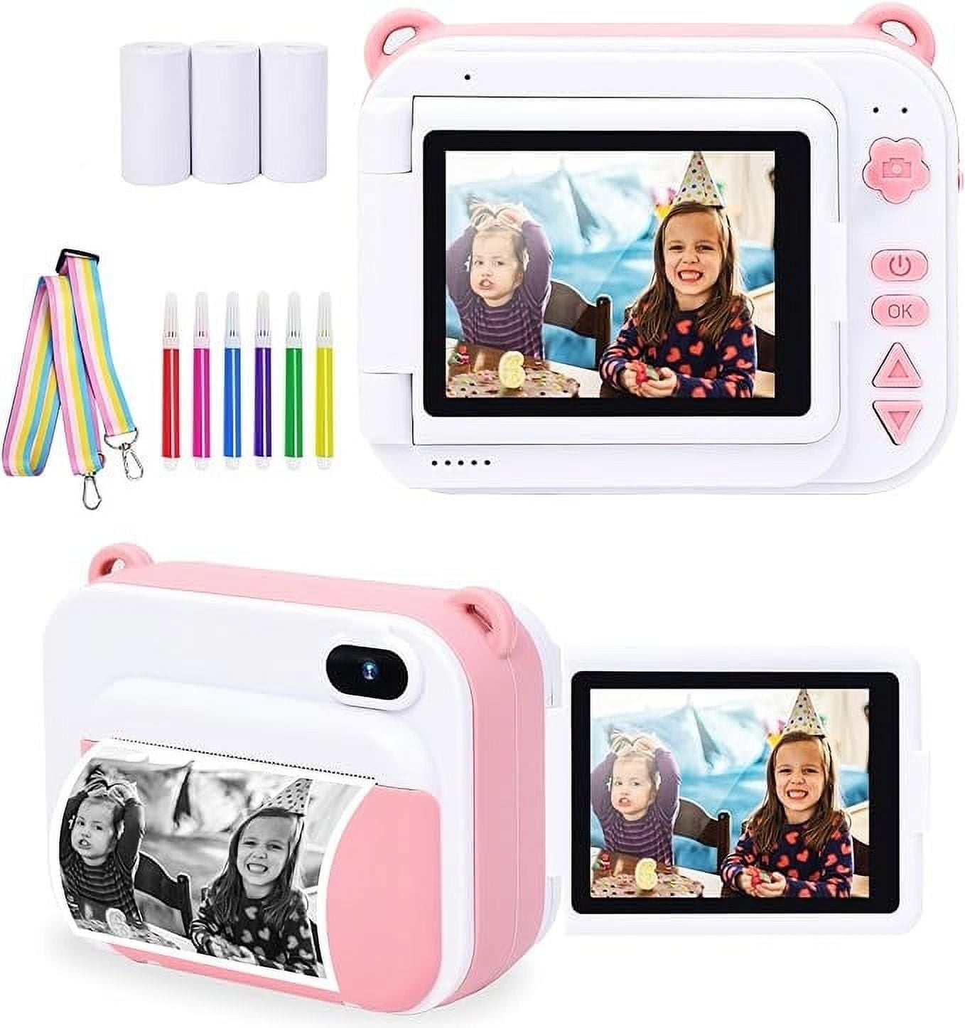 Kid's Instant Print Camera, Digital Selfie Toy for Girls 4-8 Years Old ...