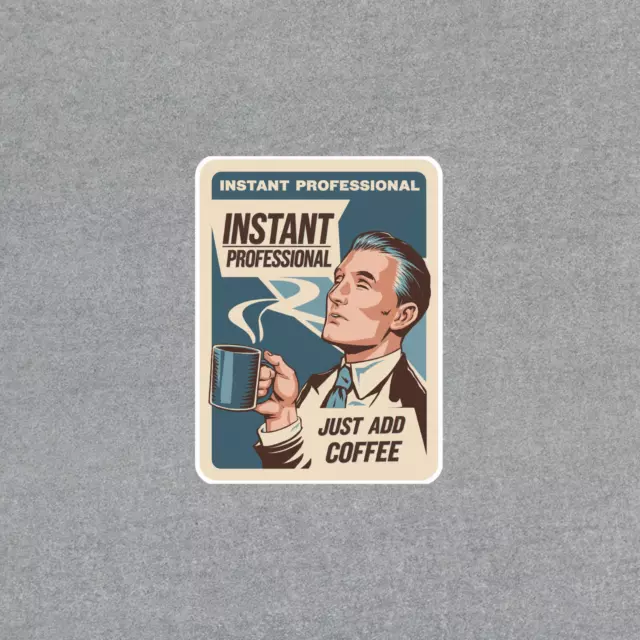 Instant Professional Retro Sticker Man Drinking Coffee Just Add ...