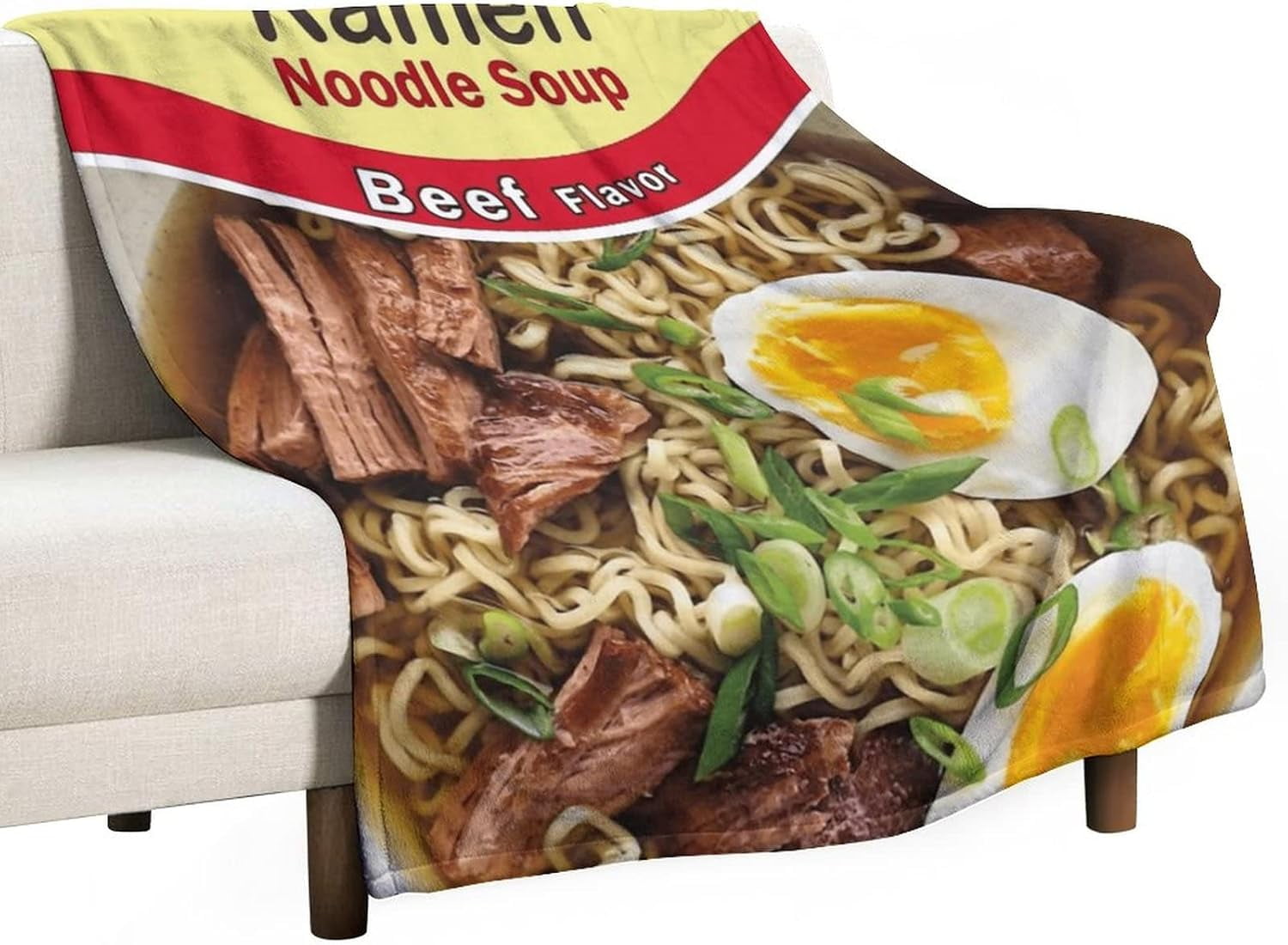 Instant Ramen Noodle Soup Beef Flavor Throw Blanket Fuzzy Plush Fleece ...