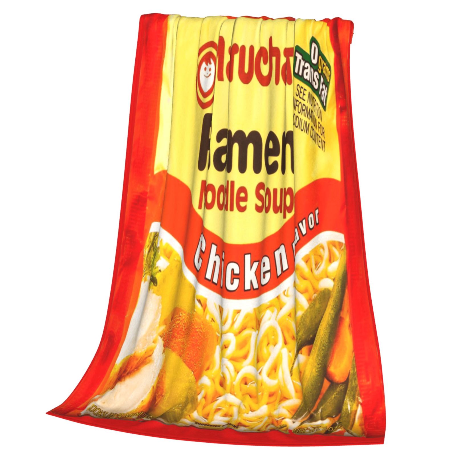 Instant Ramen Noodle Soup Chicken (2) Flannel Blanket Ultra Soft Micro ...