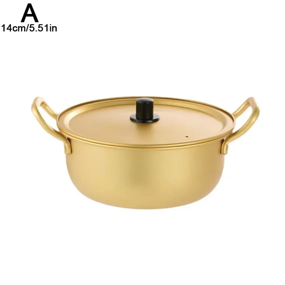 Instant Ramen Pot Korean Ramen Cooking Pot Gold Aluminum Noodle Heating ...