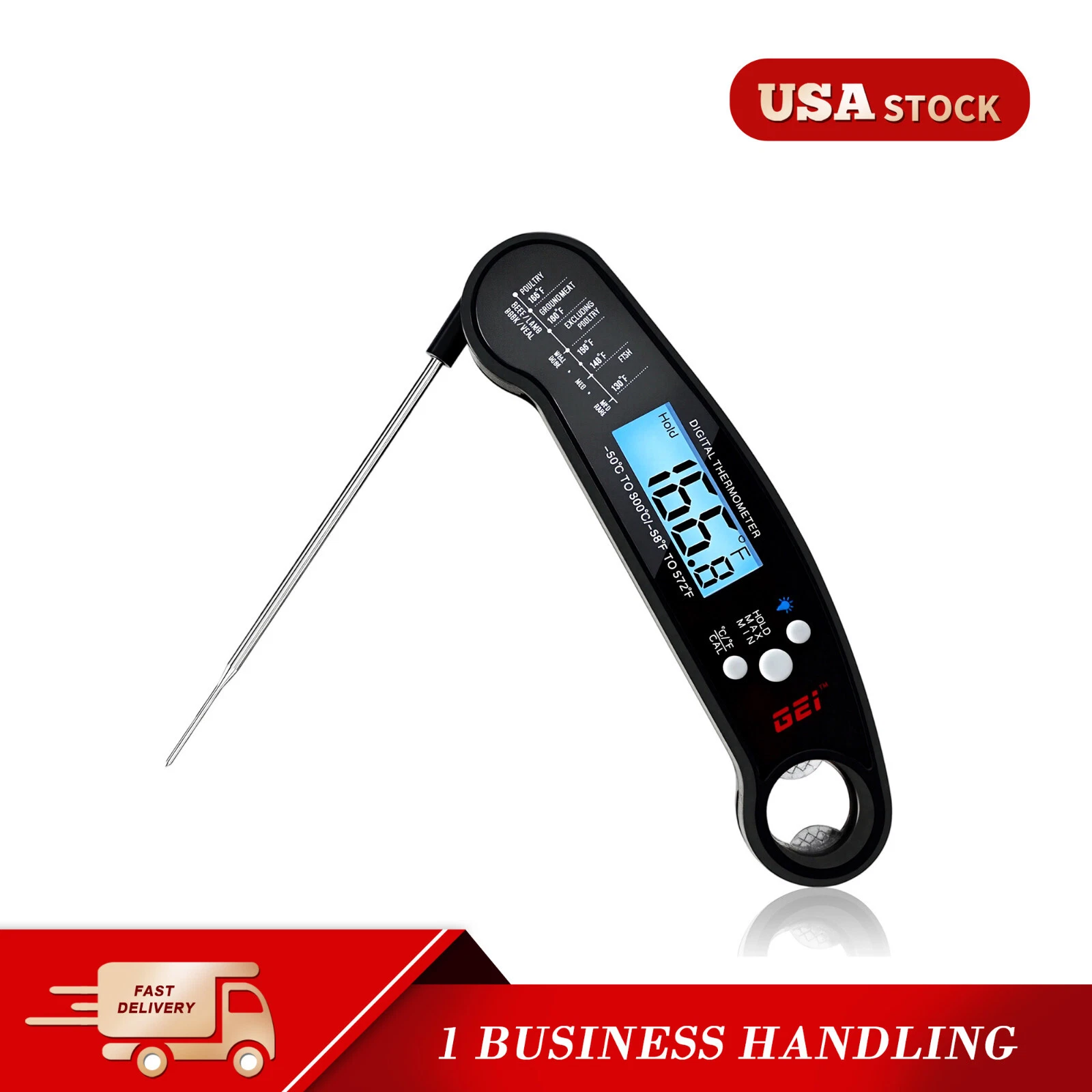 Instant Read Digital Meat Thermometer Bbq Grill For Kitchen Cooking ...