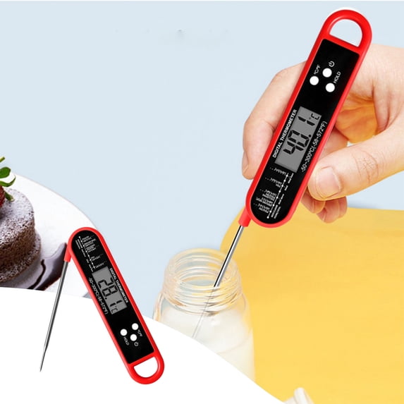 Instant Read Digital Meat Thermometer with Long Rotating Stainless ...