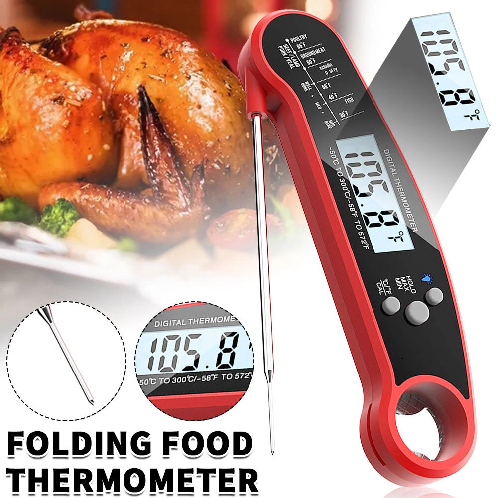 Instant Read Meat Thermometer Digital Lcd Cooking Bbq Food Temperature ...