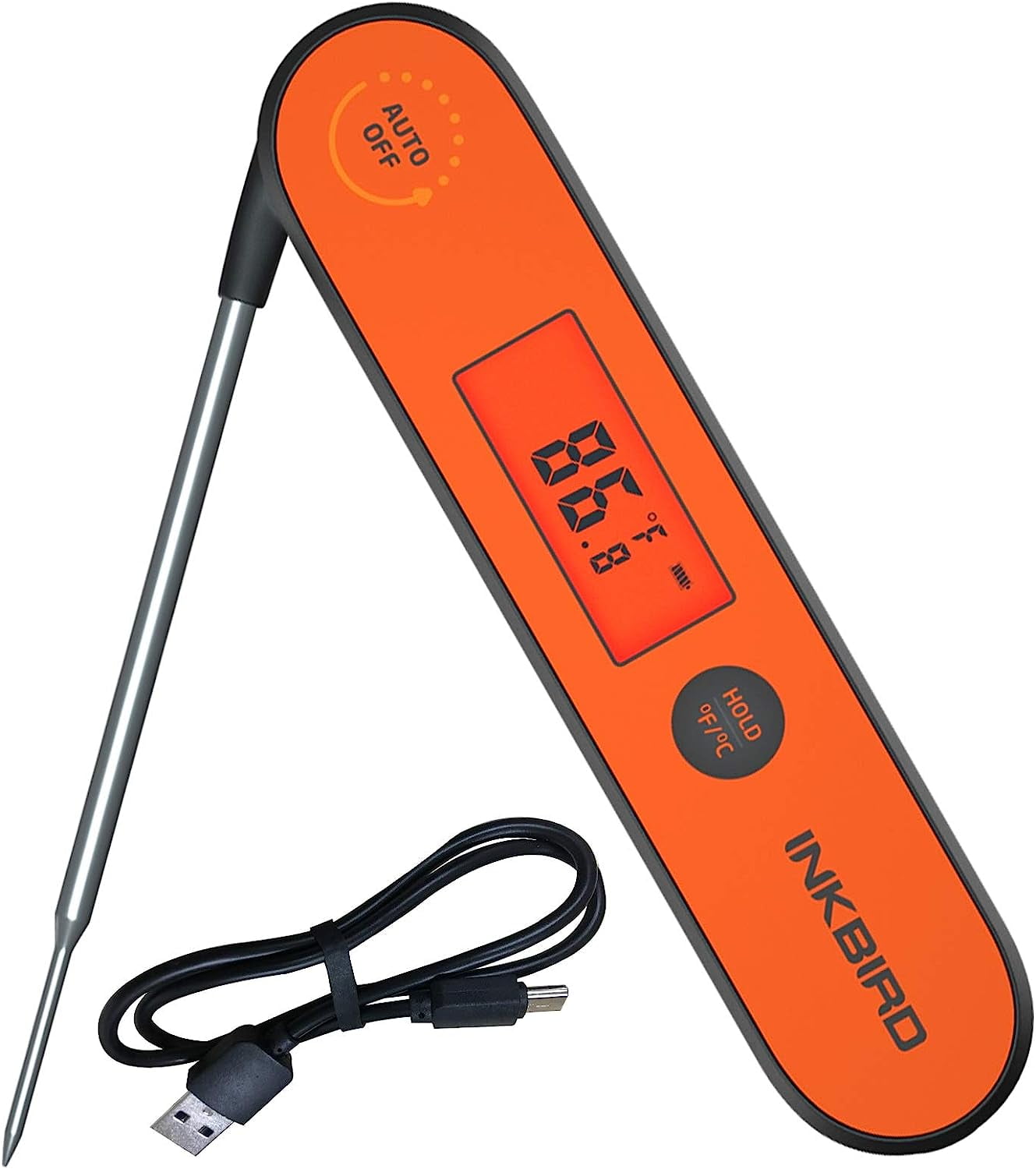 Instant Read Meat Thermometer IHT-1P, Digital Waterproof Rechargeable ...