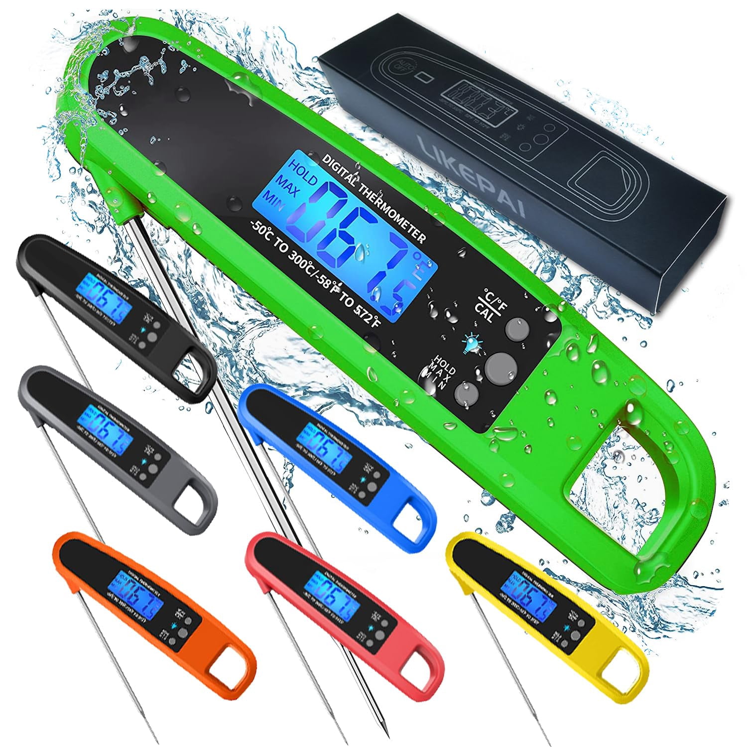 Instant Read Meat Thermometer for Kitchen Cooking, Ultra Fast Precise ...