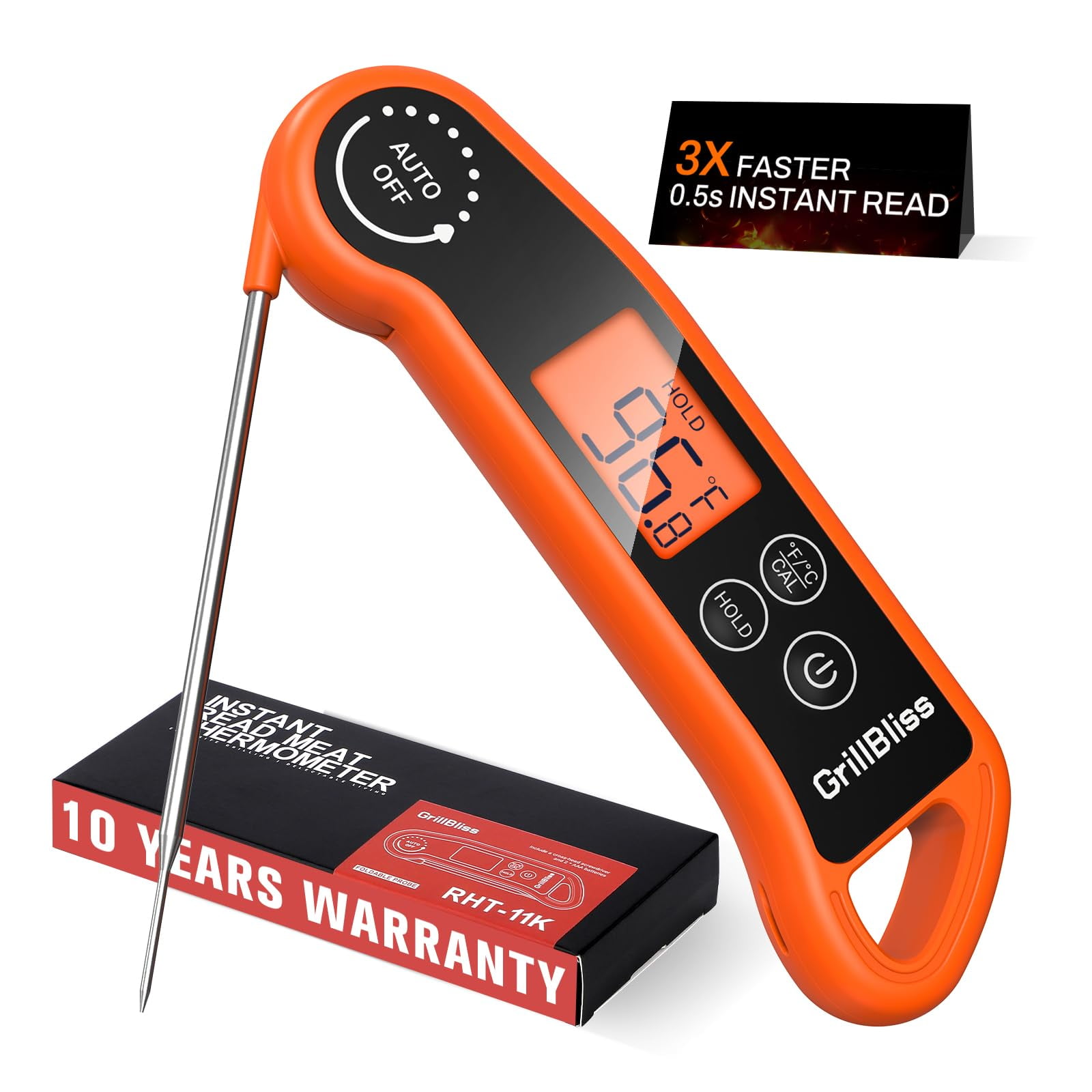 Instant Read Meat Thermometer, Meat Thermometer Digital with 0.5s Fast ...