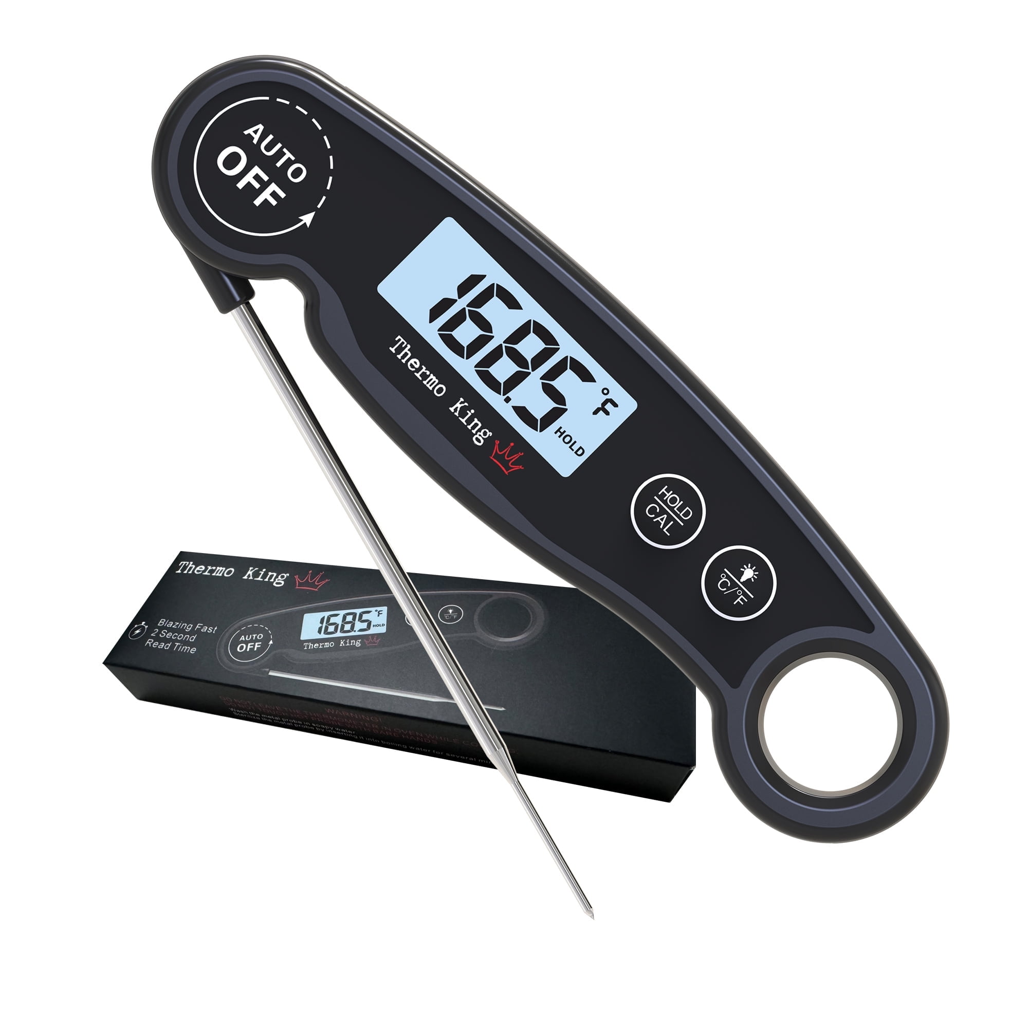 Thermo King Digital Food Thermometer with Foldable Probe for Meat ...