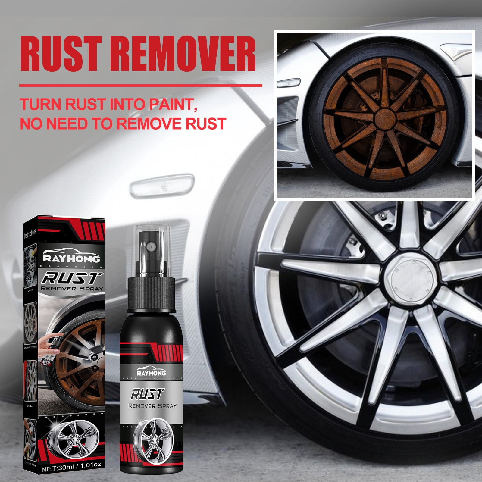 Instant Rust Remover Spray | Powerful Heavy Duty Liquid Dissolves Tough ...
