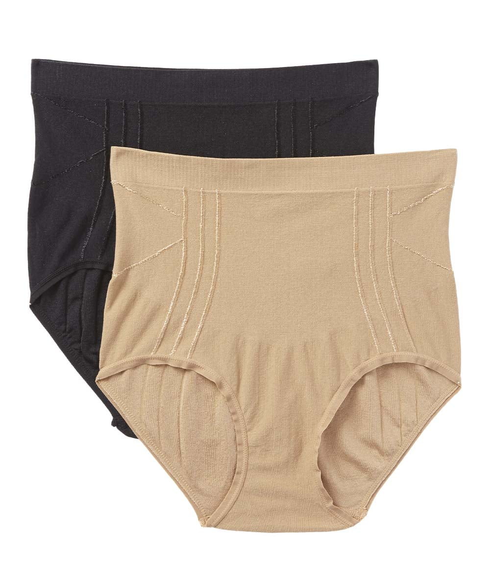 Instant Shaping Women's 2 Pack High Waist Seamless Shapewear Brief ...