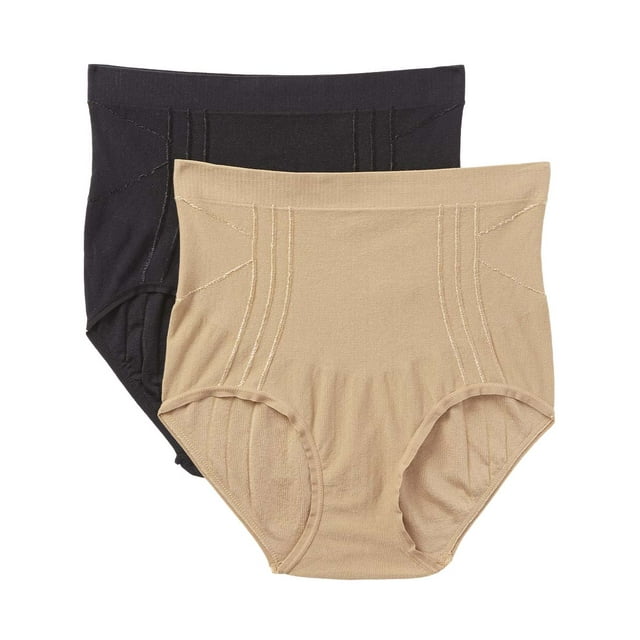 Instant Shaping Women's 2 Pack High Waist Seamless Shapewear Brief ...
