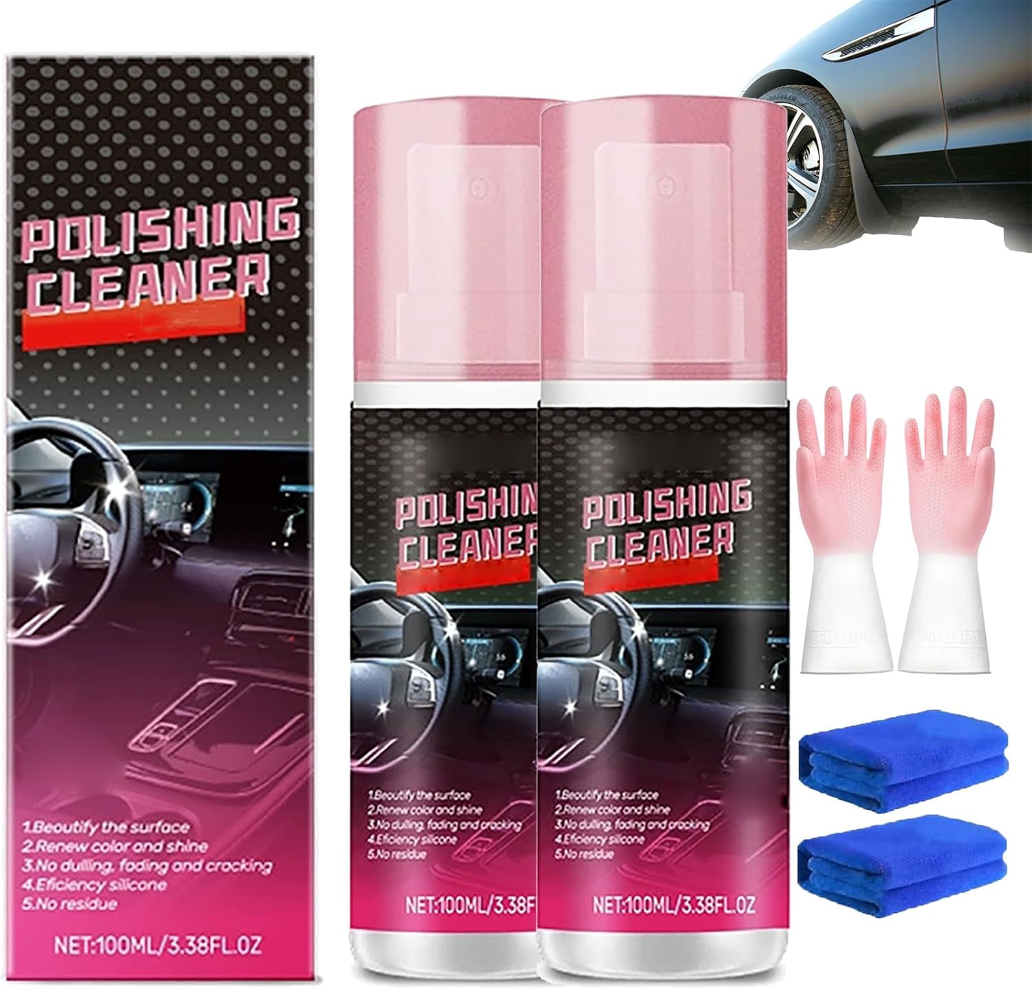Instant Shine & Protection Car Interior Polisher, Car Interior ...