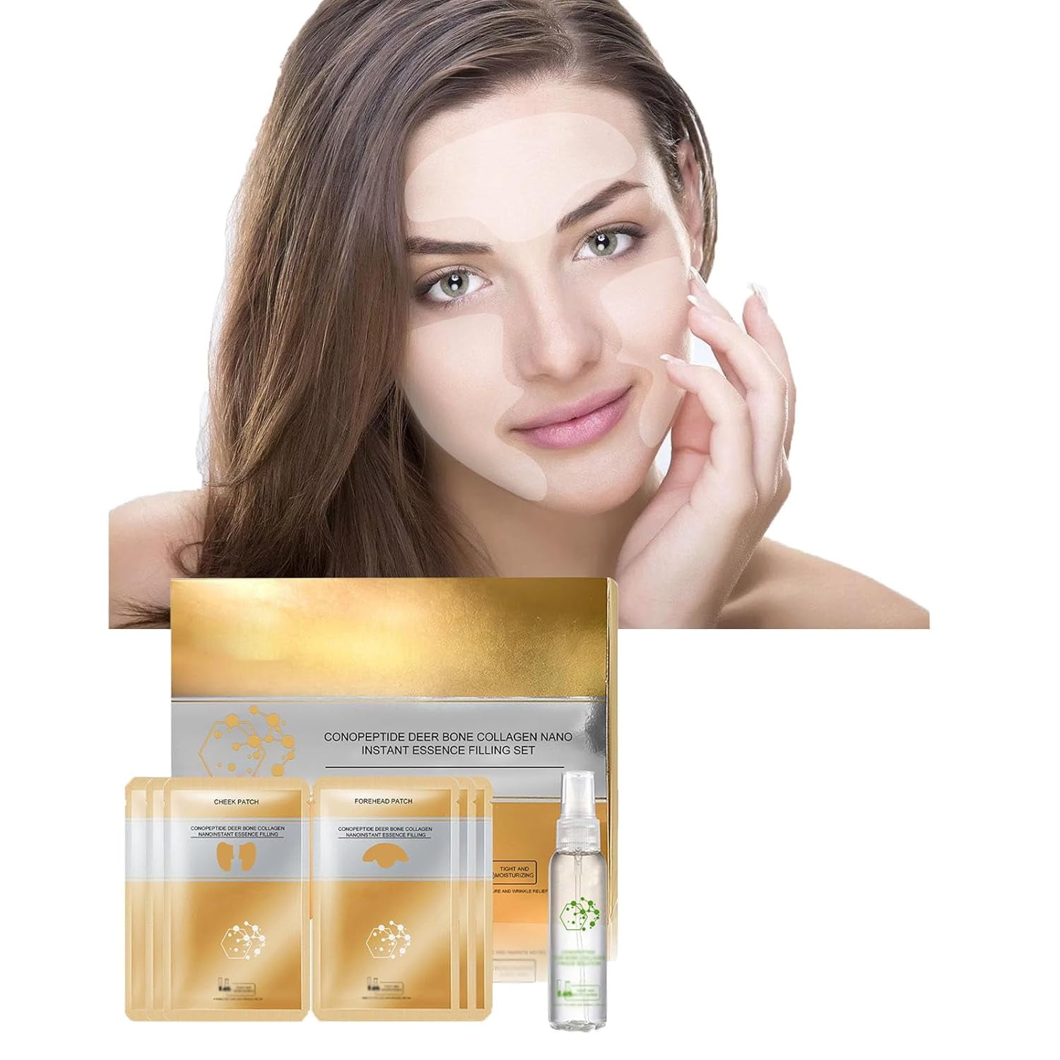 Instant Skin Essence Collagen Set, Spiral Peptide Deer Bone Collagen ...