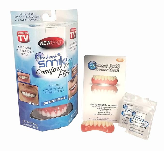 Instant Smile Temporary Veneers, Ultra Thin Flex, Upper Teeth, One Size ...