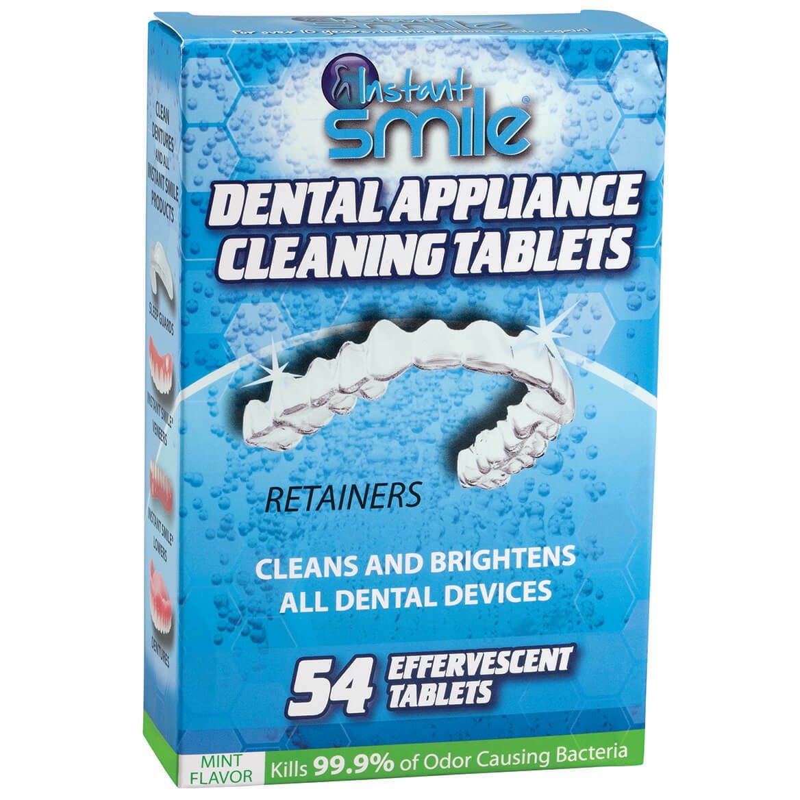 Instant Smile Mint Effervescent Denture and Retainer Cleaning Tablets ...