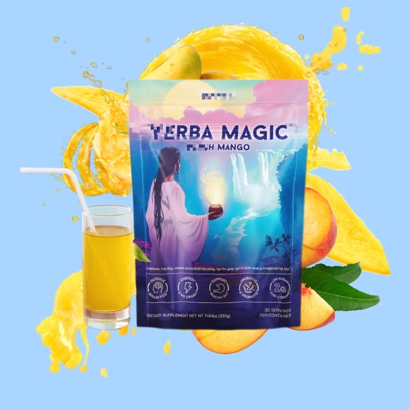 Instant Tea Powder, 3-in-1 Drink, Yerba Magic Peach Mango 30 Servings ...