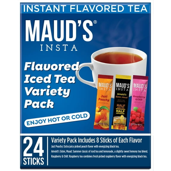 Instant Tea Variety Pack - 24 Ct Lemonade, Peach & Raspberry Flavored ...