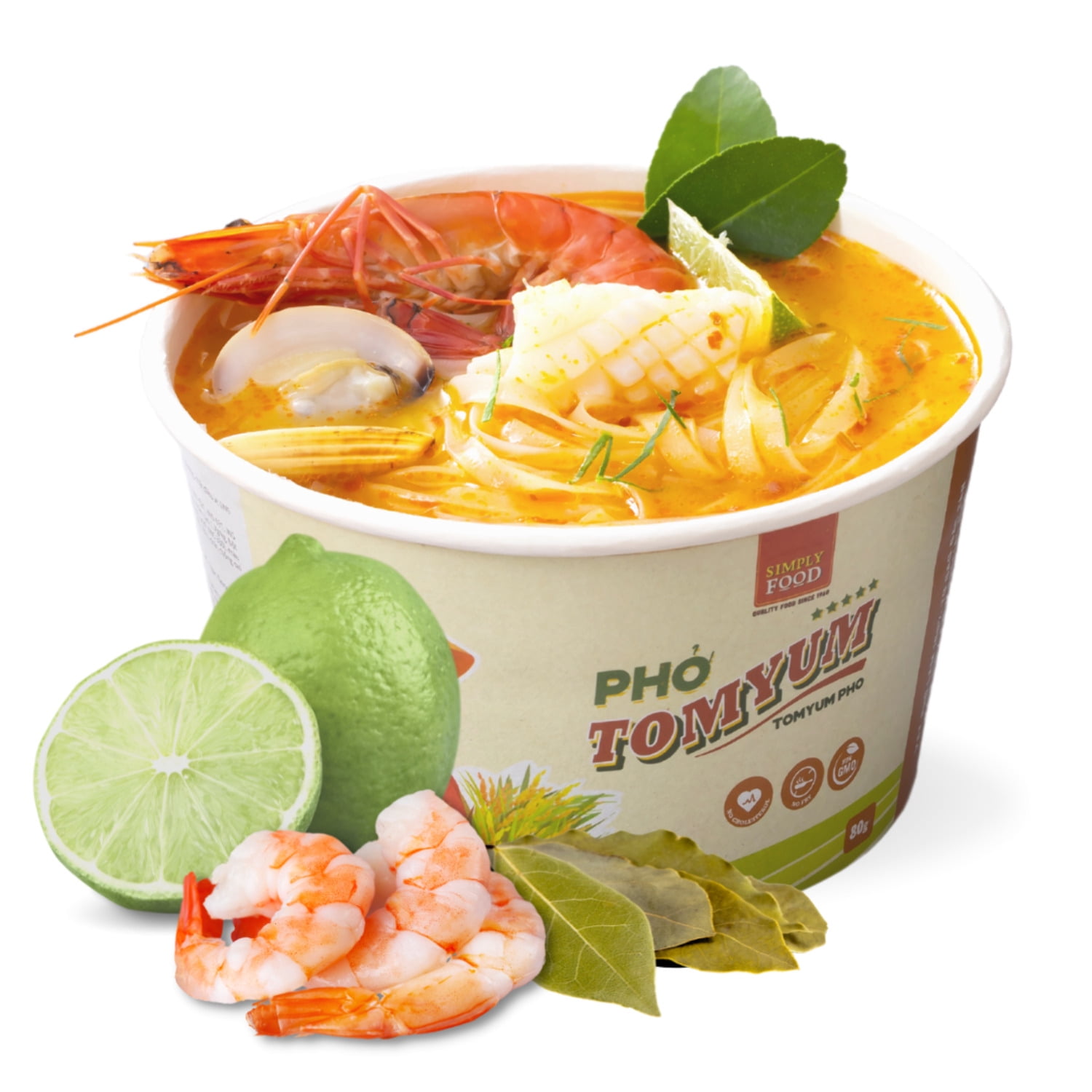 Simply Food Thai Ready Instant Tom Yum Pho Rice Noodle - 9 Bowls/Box ...